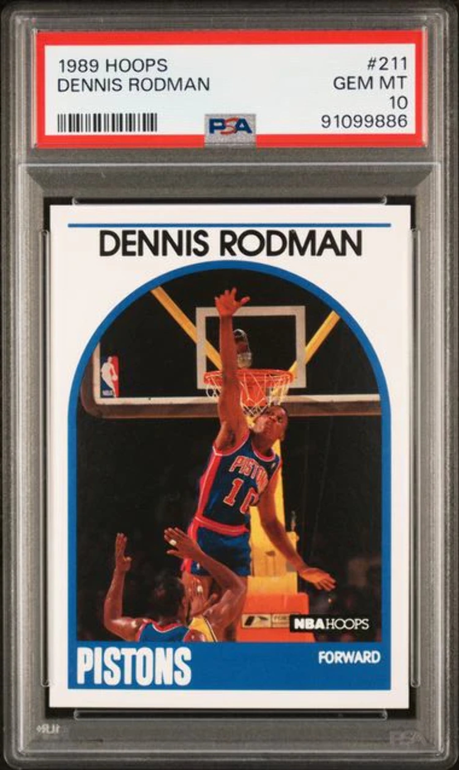 Graded 1989 Hoops Dennis Rodman #211 2nd Year Basketball Card PSA 10 ...