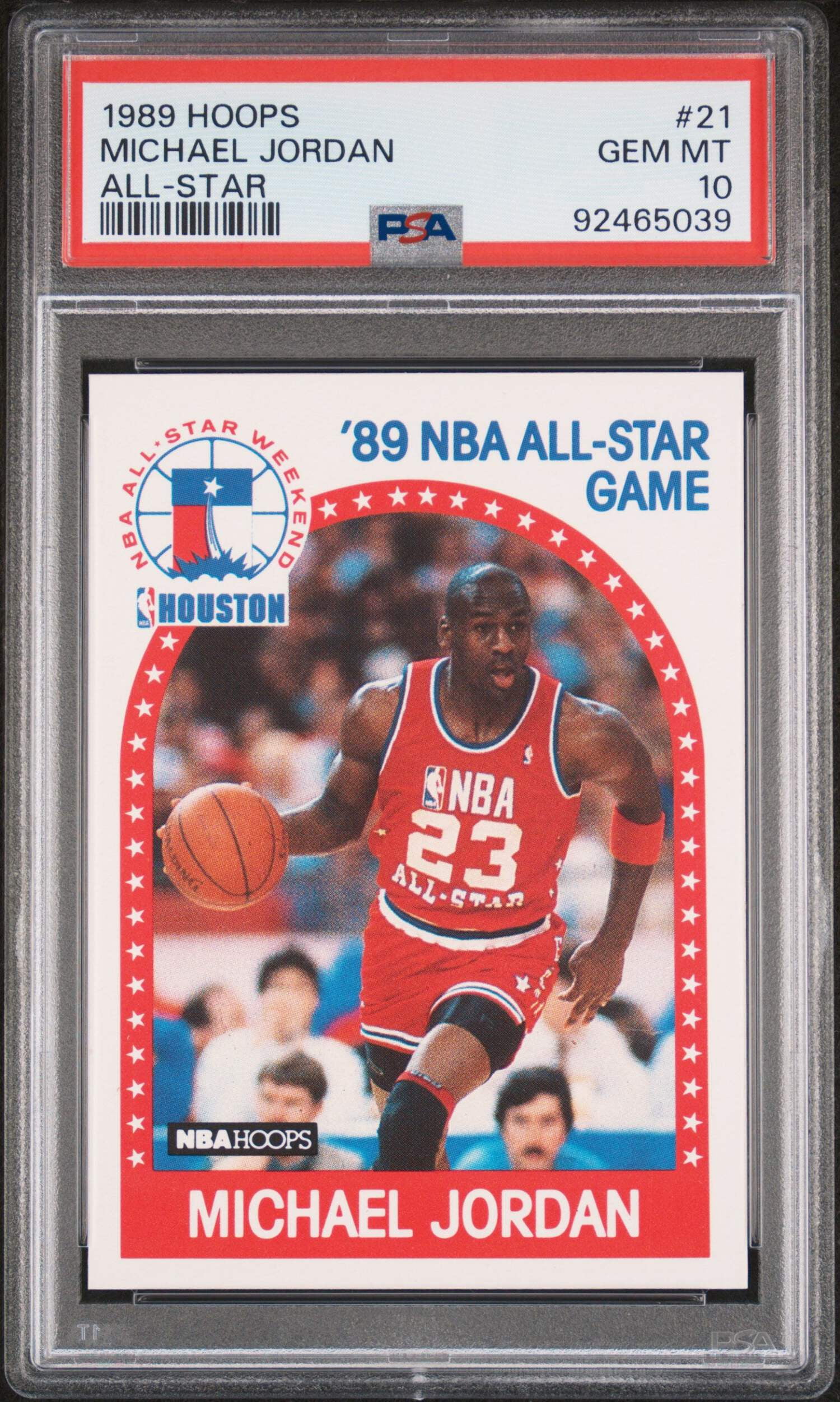 Graded 1989 Hoops Michael Jordan #21 All Star Basketball Card PSA 10 ...