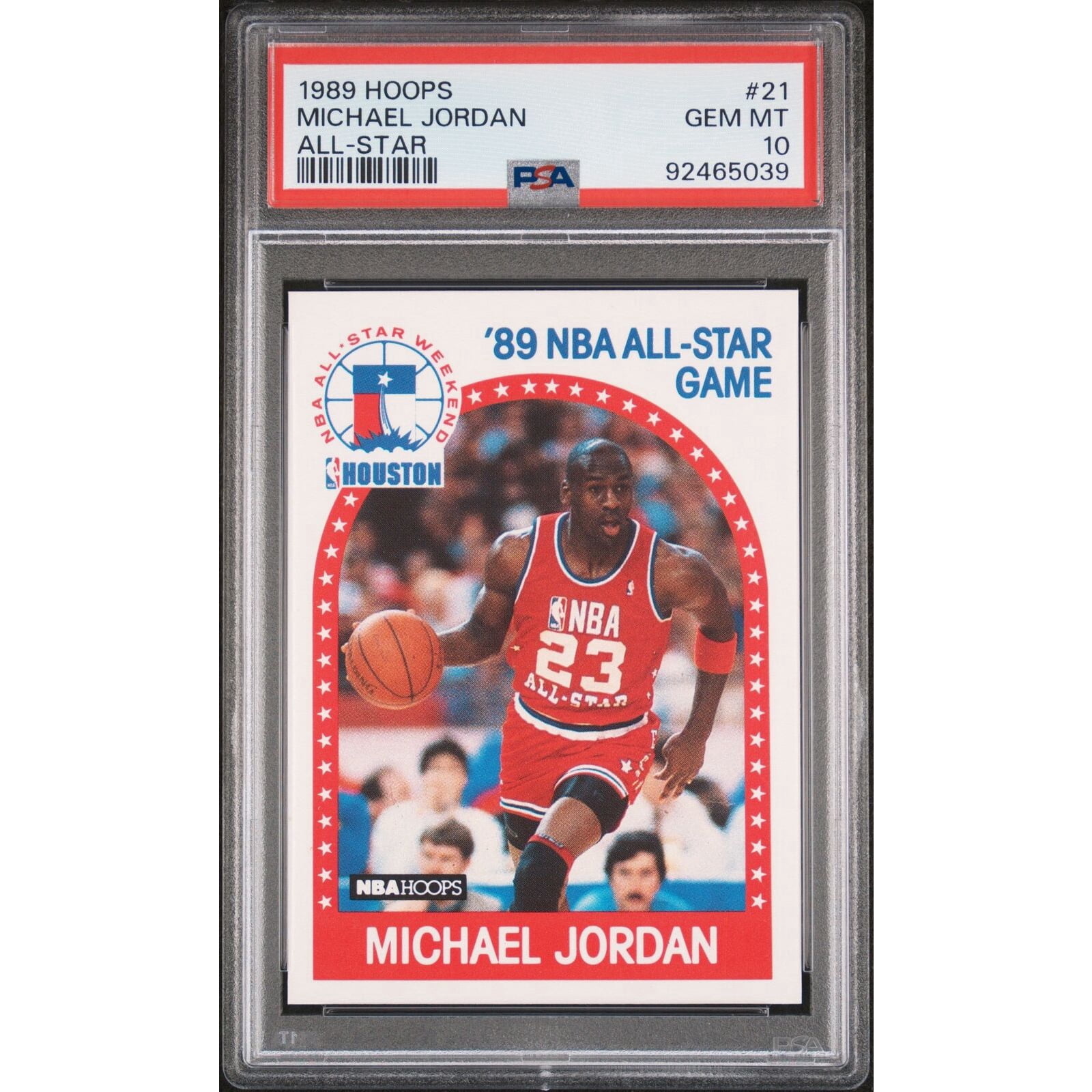 Graded 1989 Hoops Michael Jordan #21 All Star Basketball Card PSA 10 ...