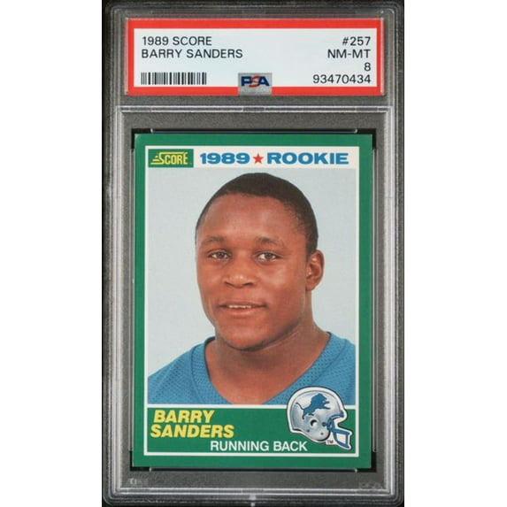 Graded 1989 Score Barry Sanders #257 Rookie RC Football Card PSA 8 NM ...