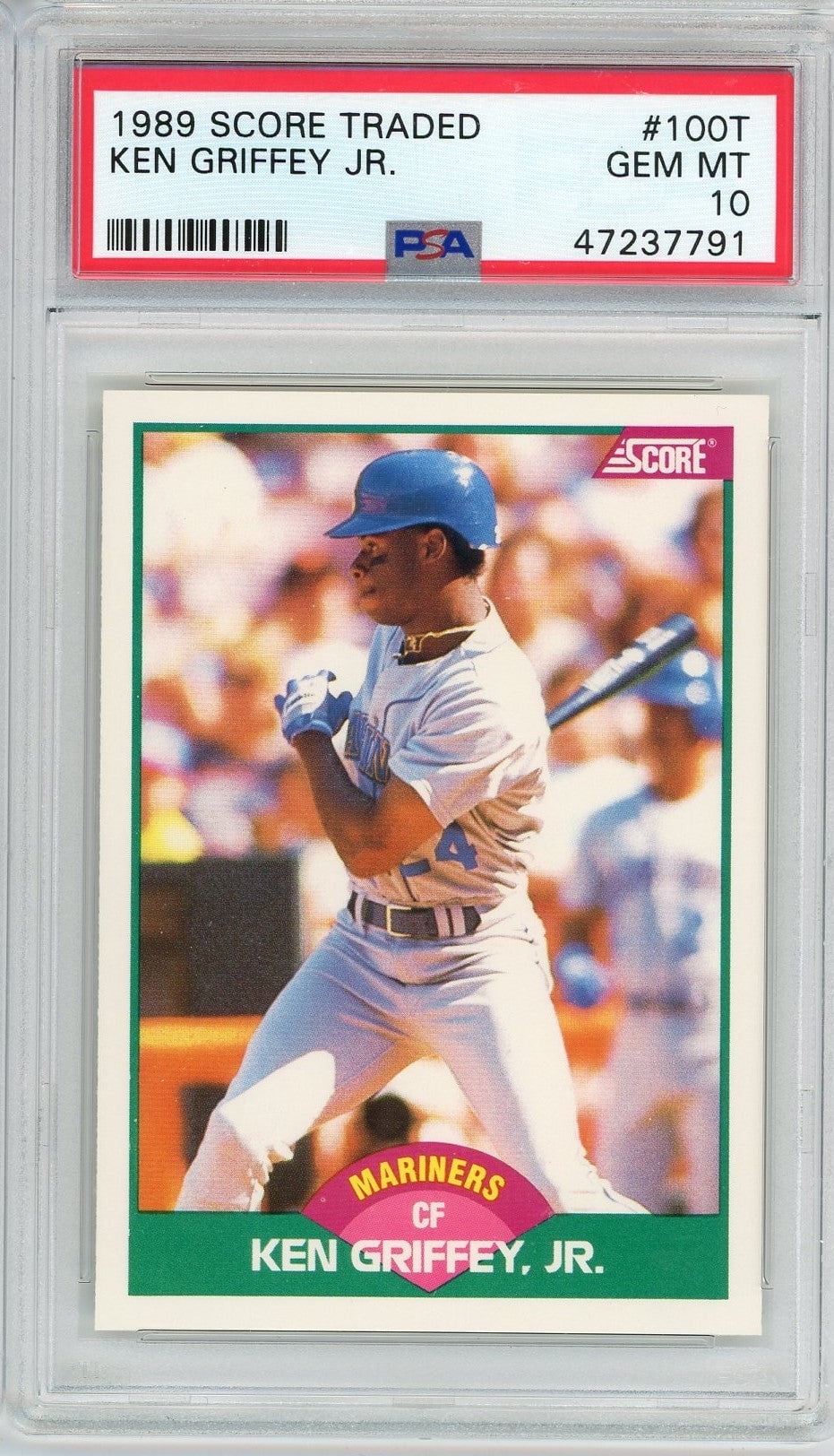 Graded 1989 Score Traded Ken Griffey Jr. #100T Rookie RC Baseball Card ...