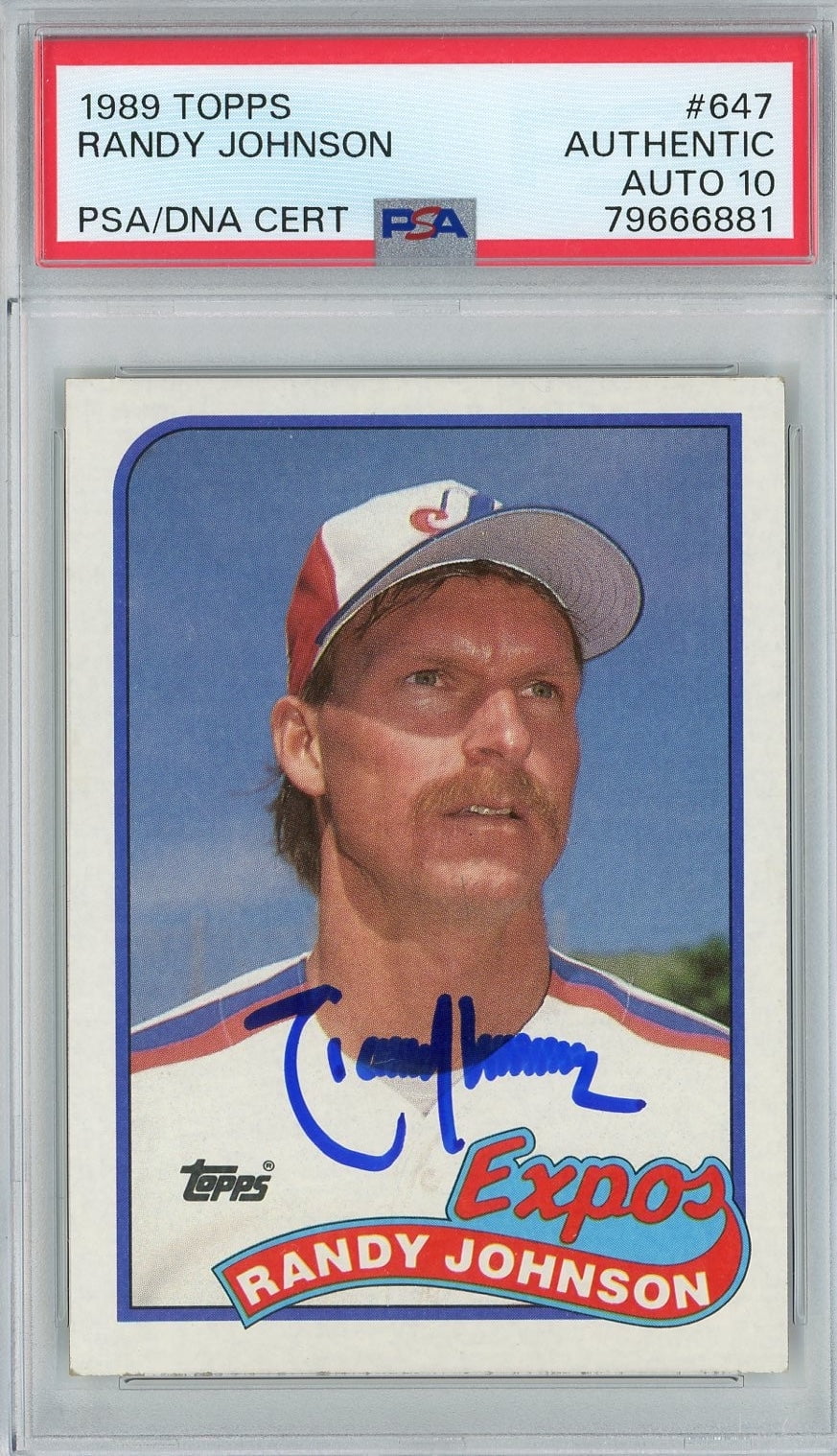 Graded 1989 Topps Randy Johnson #647 Rookie RC Baseball Card PSA 10 ...