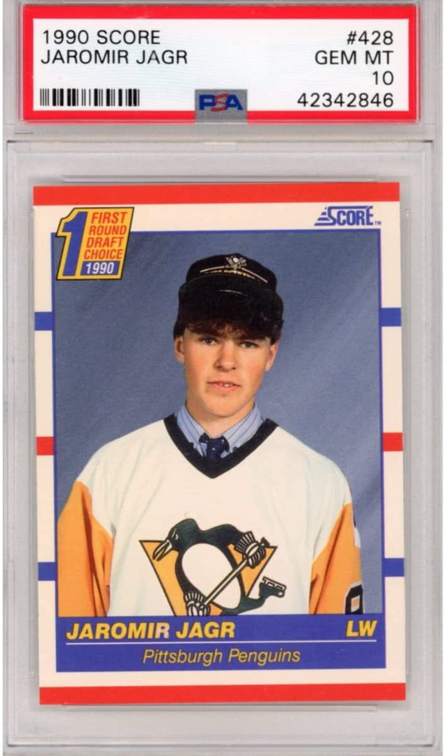 Graded 1990-91 Score Jaromir Jagr #428 Rookie RC Hockey Card PSA 10 Gem ...