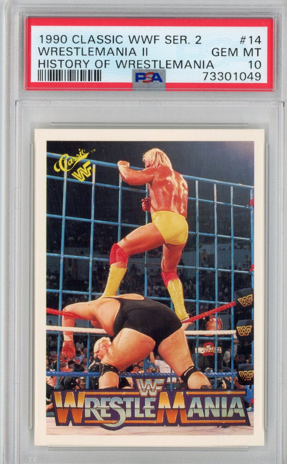 Graded 1990 Classic WWF Series 2 Wrestlemania II #14 History Hulk Hogan ...