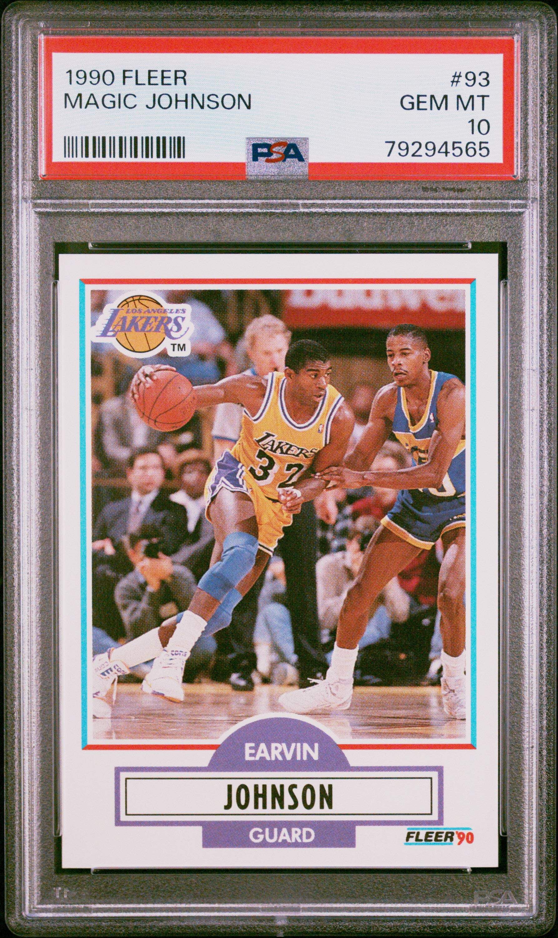 Graded 1990 Fleer Magic Johnson #93 Basketball Card PSA 10 Gem Mint ...