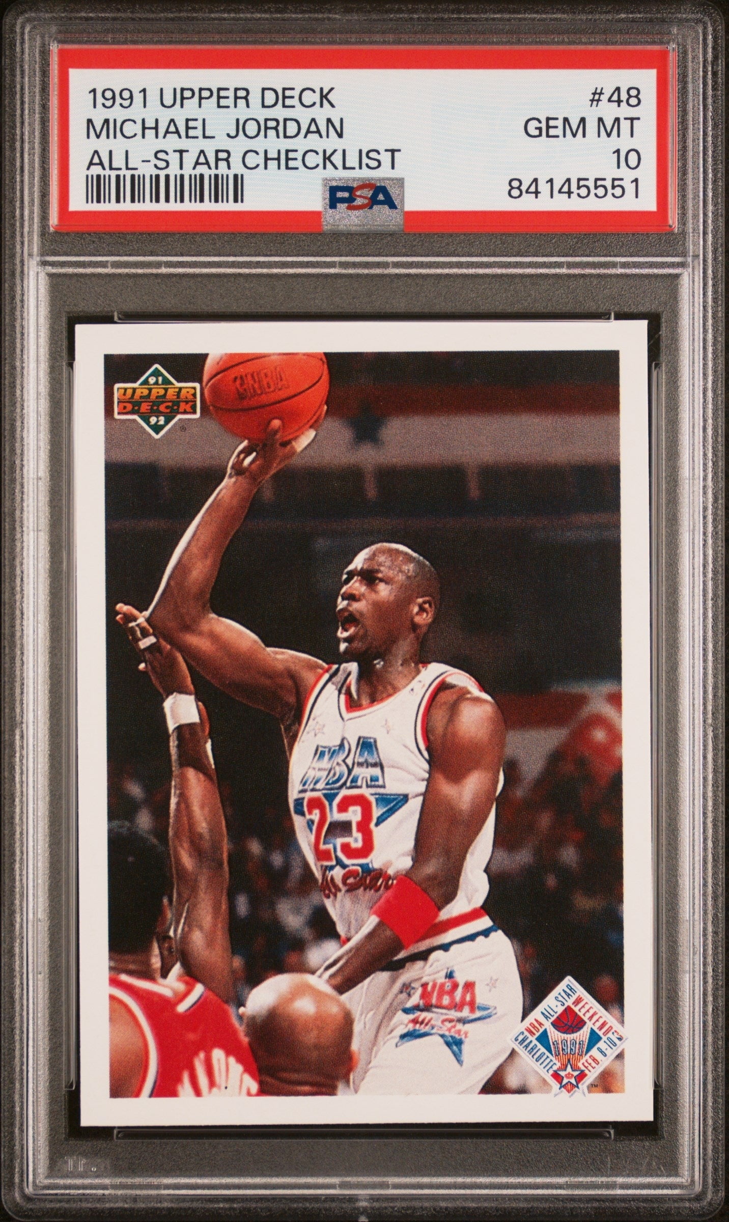 Graded 1991 Upper Deck Michael Jordan #48 All Star Check List ...
