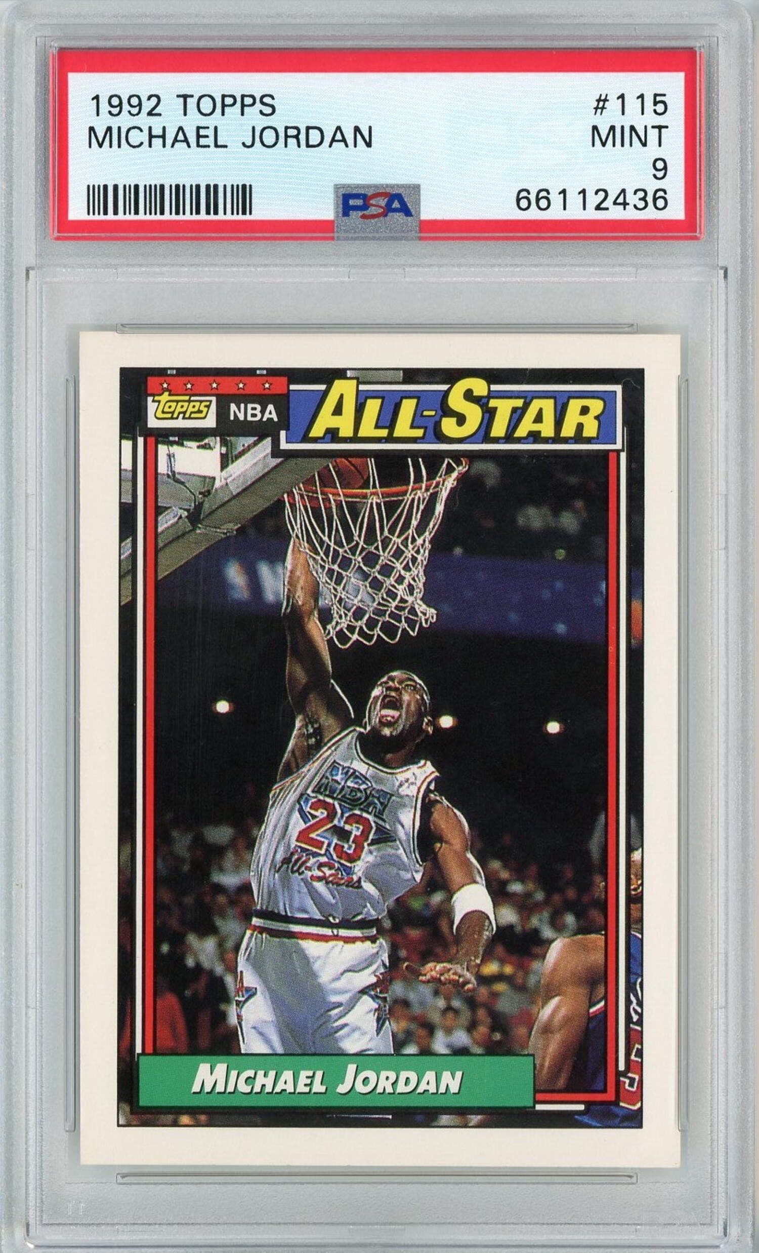 Graded 1992 Topps Michael Jordan #115 Basketball Card PSA 9 Mint ...