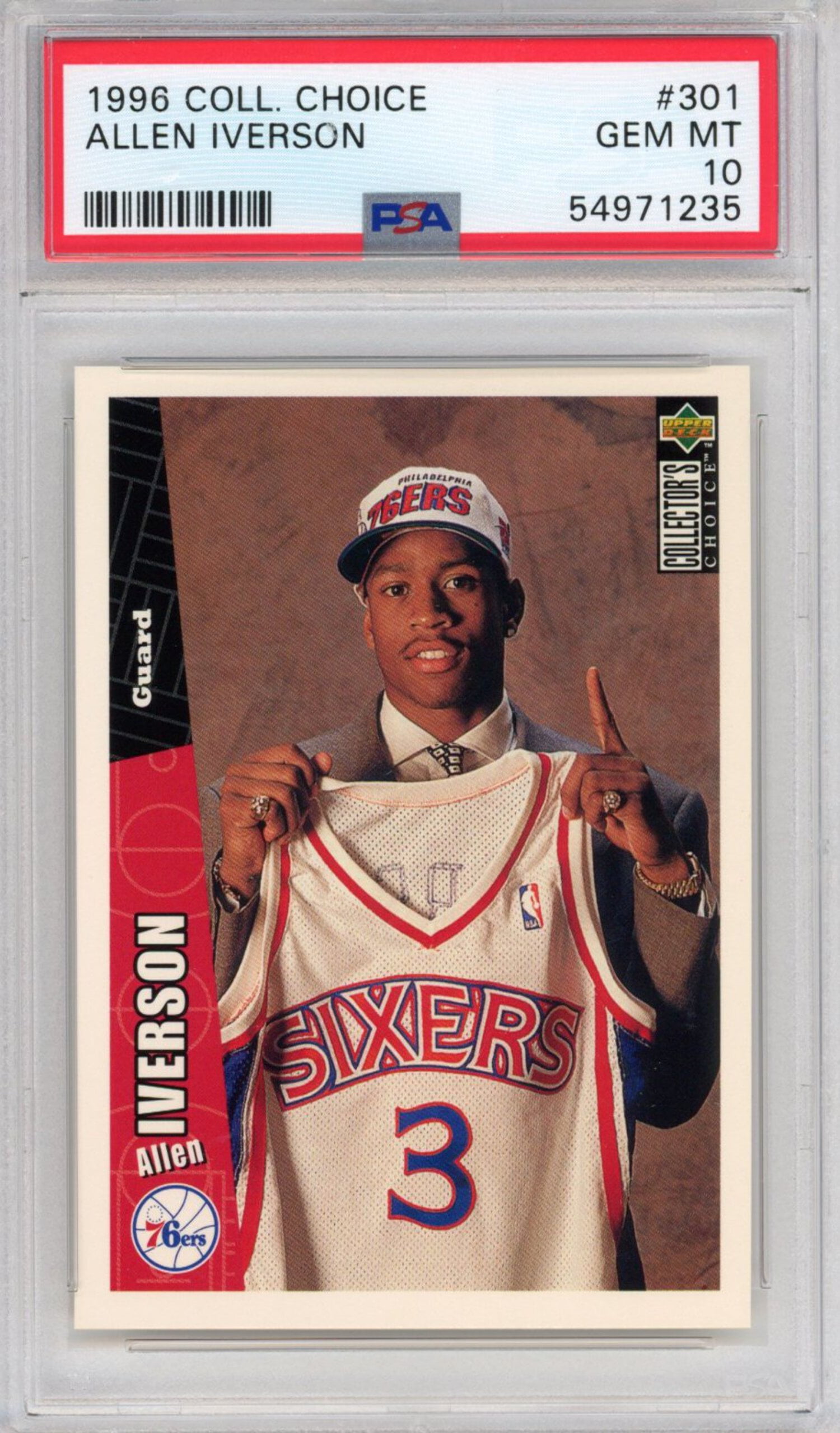 Graded 1996 Upper Deck Collector's Choice Allen Iverson #301 Rookie RC ...