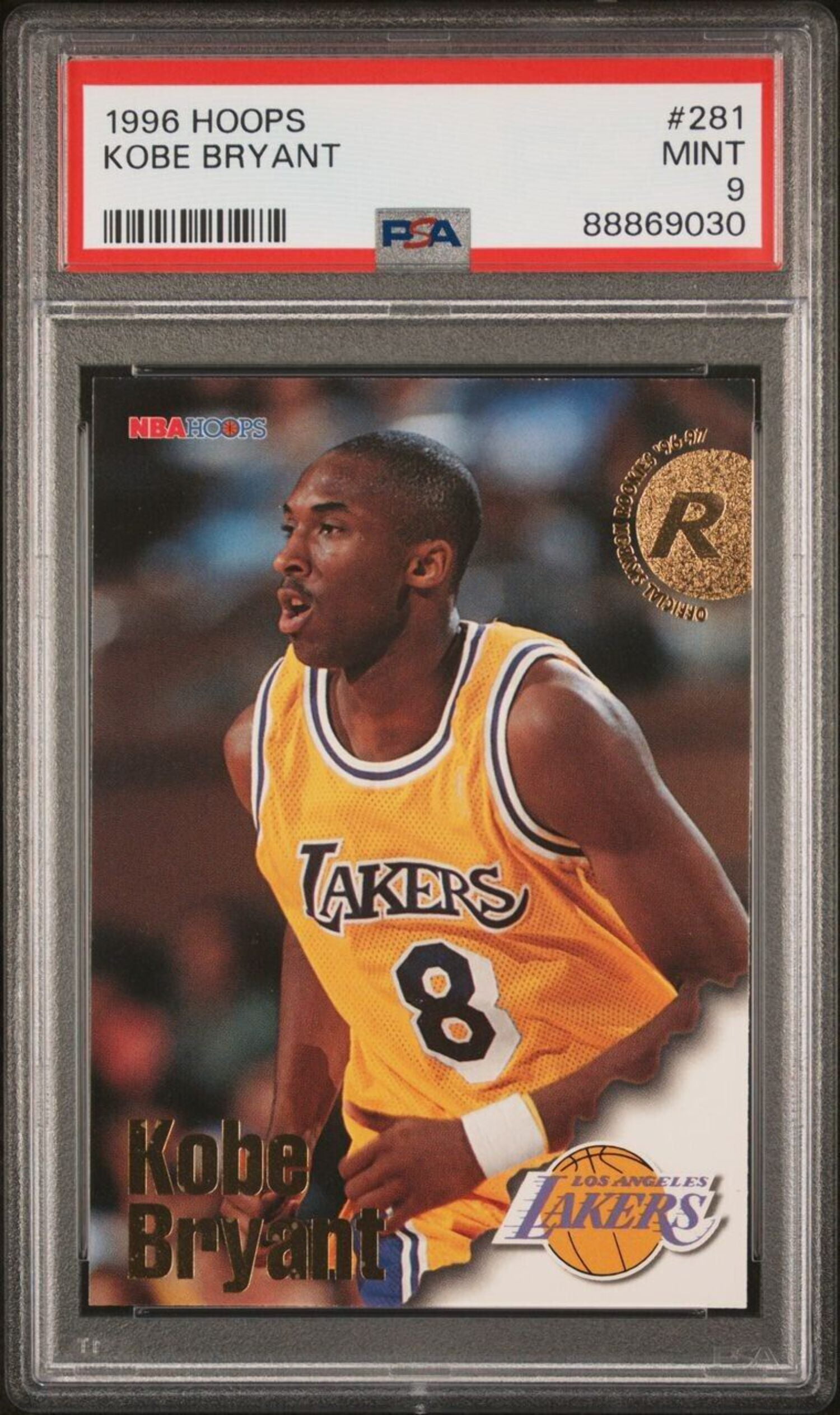 Graded 1996 Fleer Hoops Kobe Bryant #281 Rookie RC Basketball Card PSA ...