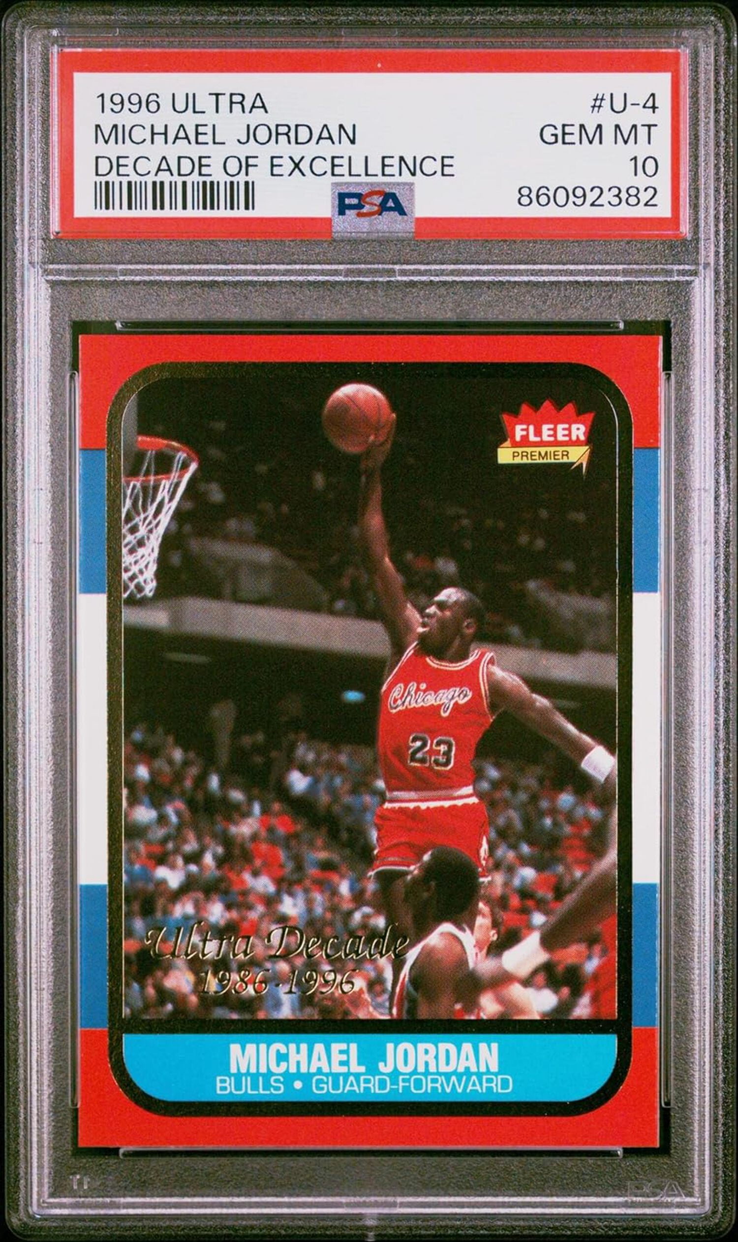 Graded 1996 Fleer Ultra Michael Jordan #U4 Decade Of Excellence Rookie ...