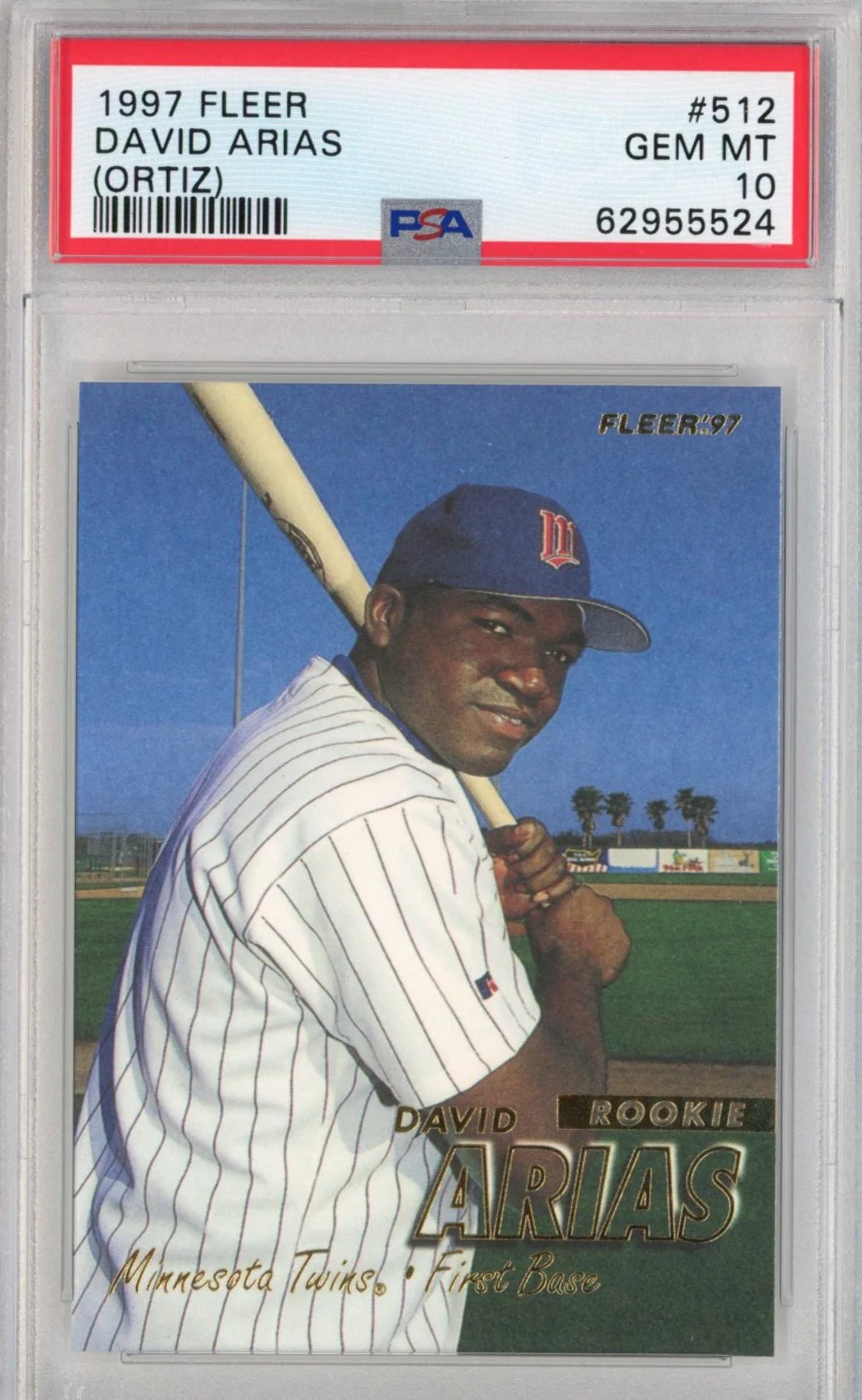 Graded 1997 Fleer David Arias Ortiz #512 Rookie RC Baseball Card PSA 10 ...