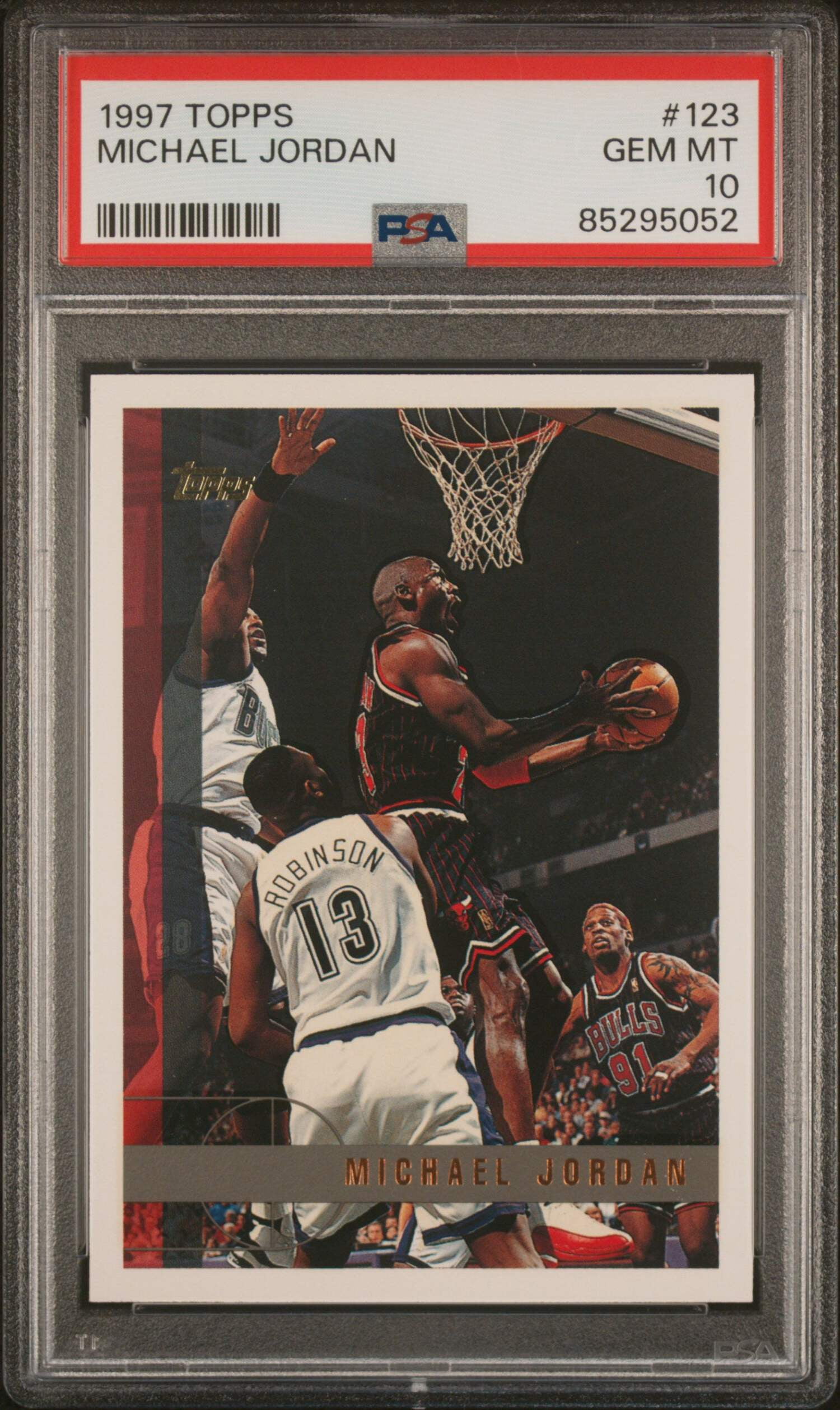Graded 1997 Topps Michael Jordan #123 Basketball Card PSA 10 Gem Mint ...