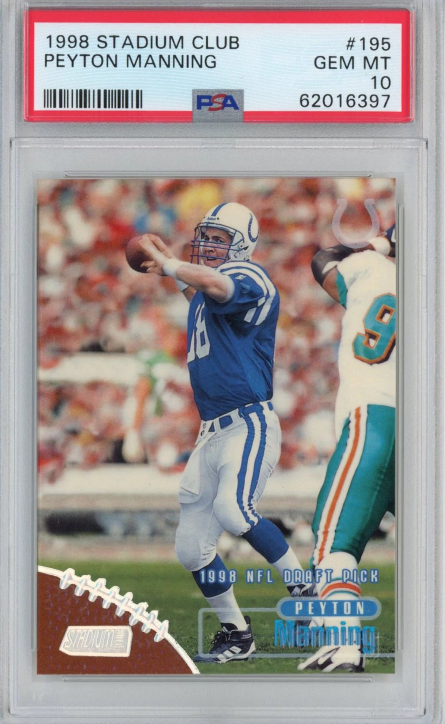 Graded 1998 Stadium Club Peyton Manning #195 Rookie RC Football Card ...