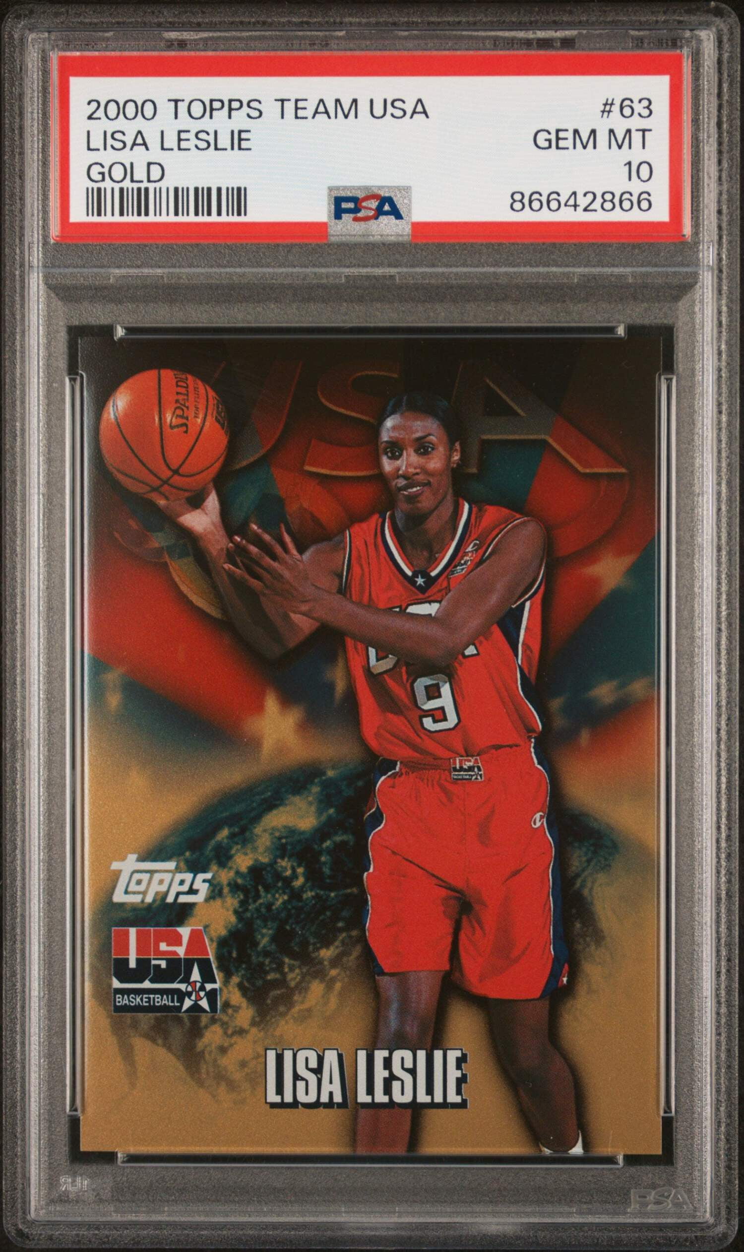 Graded 2000 Topps Team USA Lisa Leslie #63 Gold Basketball Card PSA 10 ...