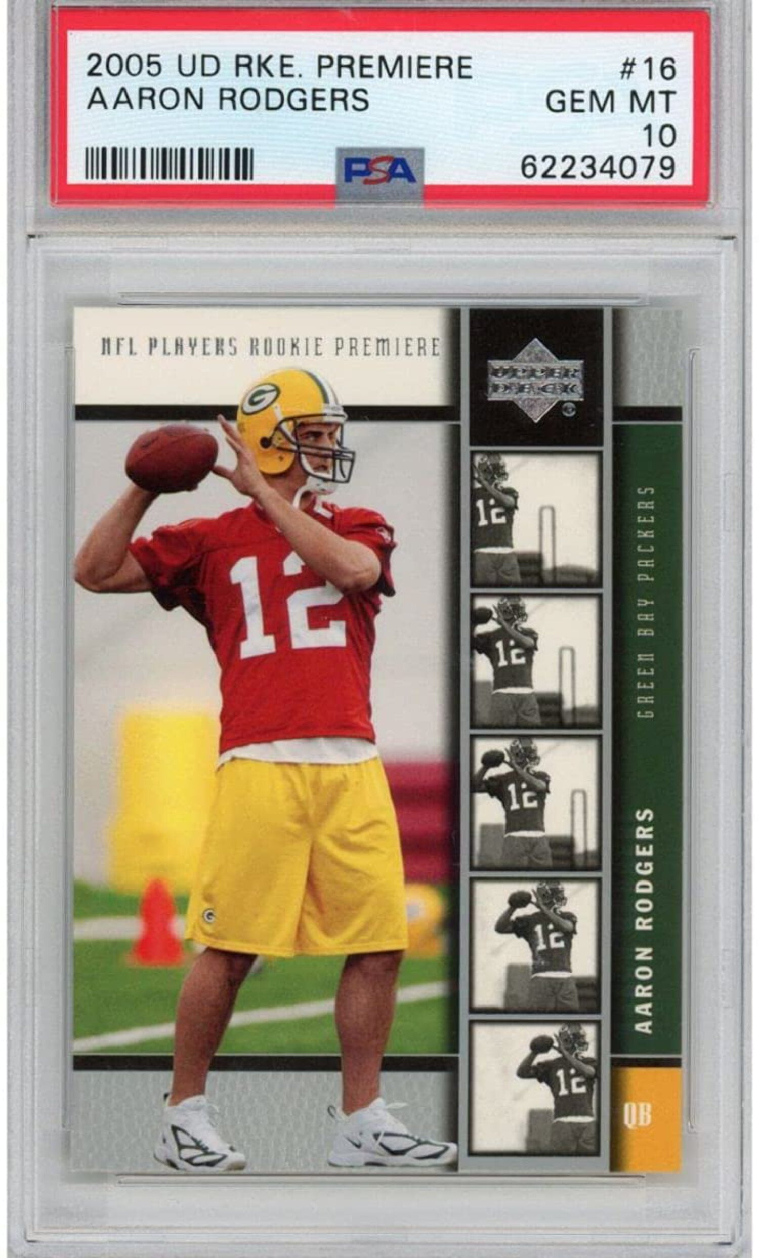 Graded 2005 Upper Deck UD Premiere Aaron Rodgers #16 Rookie RC Football ...