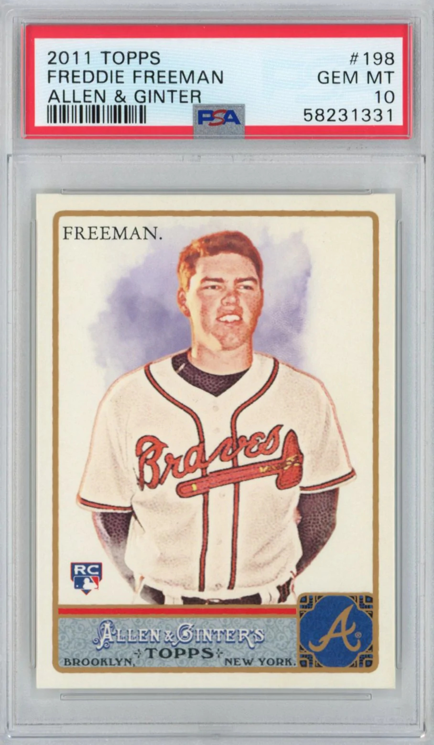 Graded 2011 Topps Allen Ginter Freddie Freeman #198 Rookie RC Baseball ...