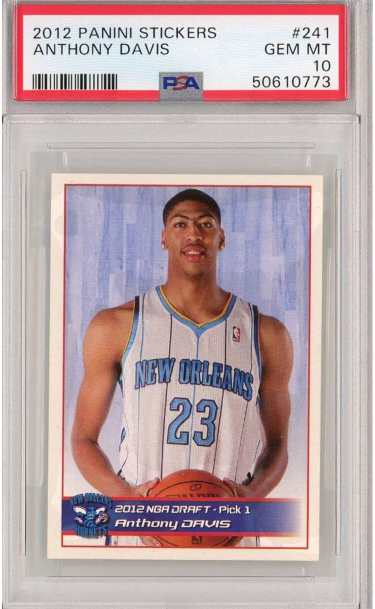 Graded 2012-13 Panini Stickers Anthony Davis #241 Rookie RC Basketball Card PSA 10 Gem Mint ...