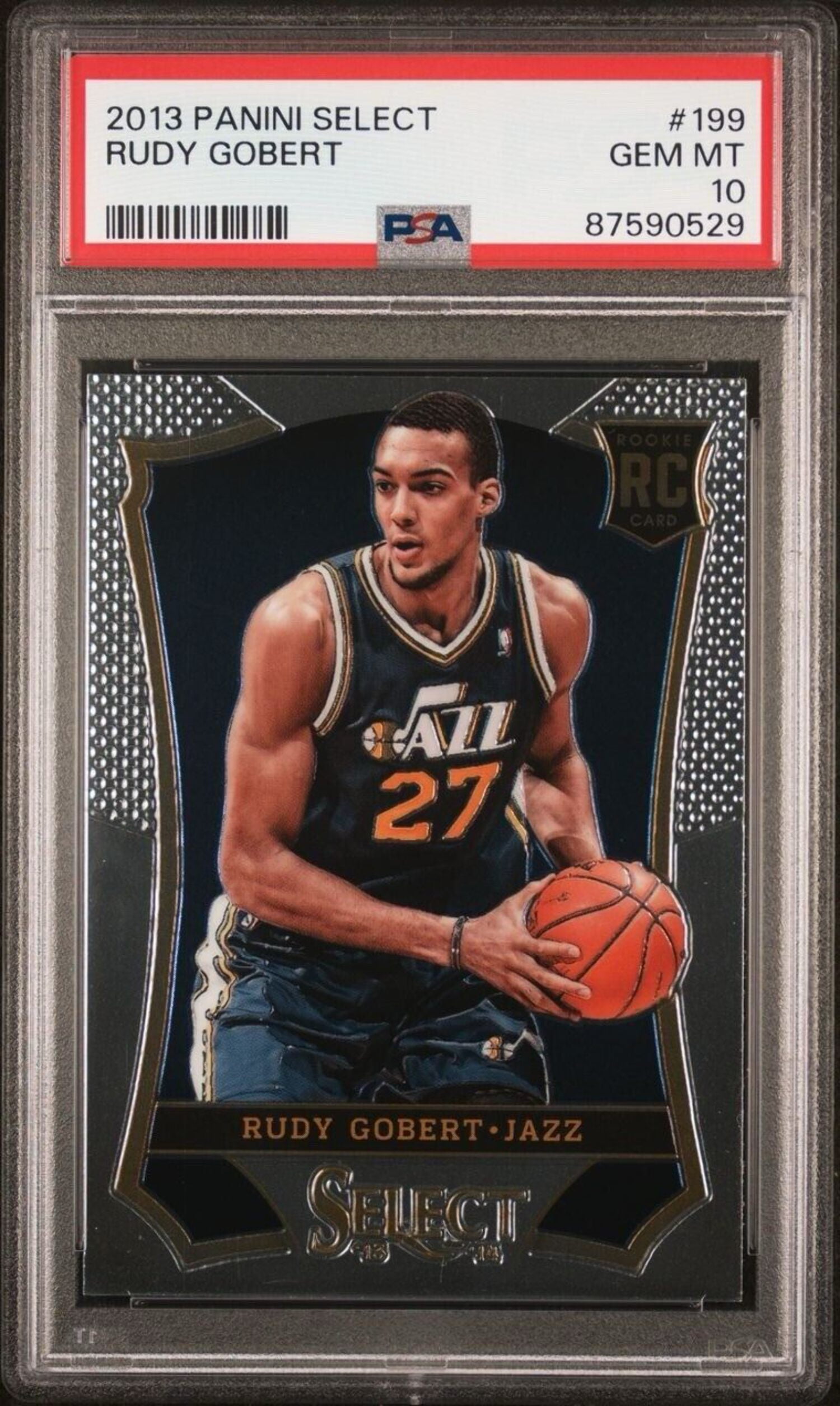 Graded 2013 Panini Select Rudy Gobert #199 Rookie RC Basketball Card ...