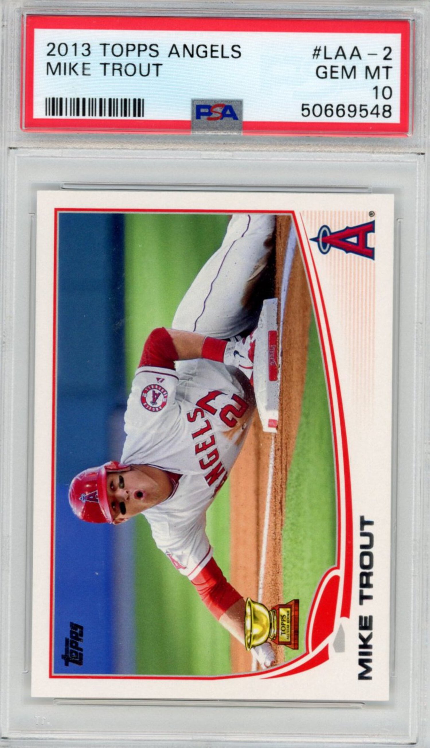 Graded 2013 Topps Angels Mike Trout #LAA-2 Sliding Rookie Cup RC ...