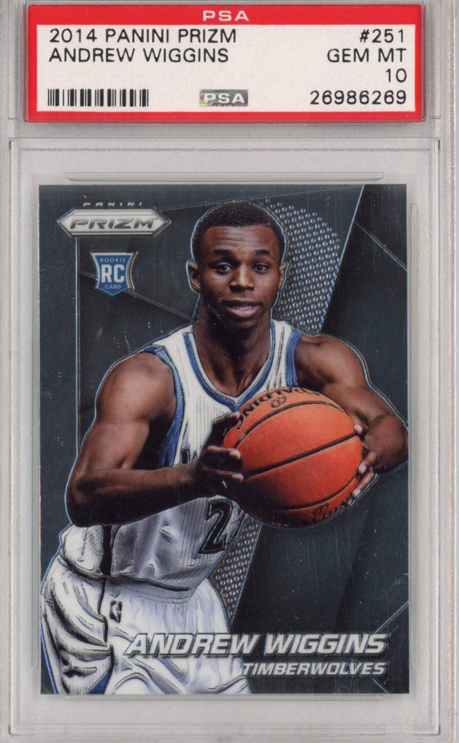 Graded 2014-15 Panini Prizm Andrew Wiggins #251 Rookie RC Basketball ...