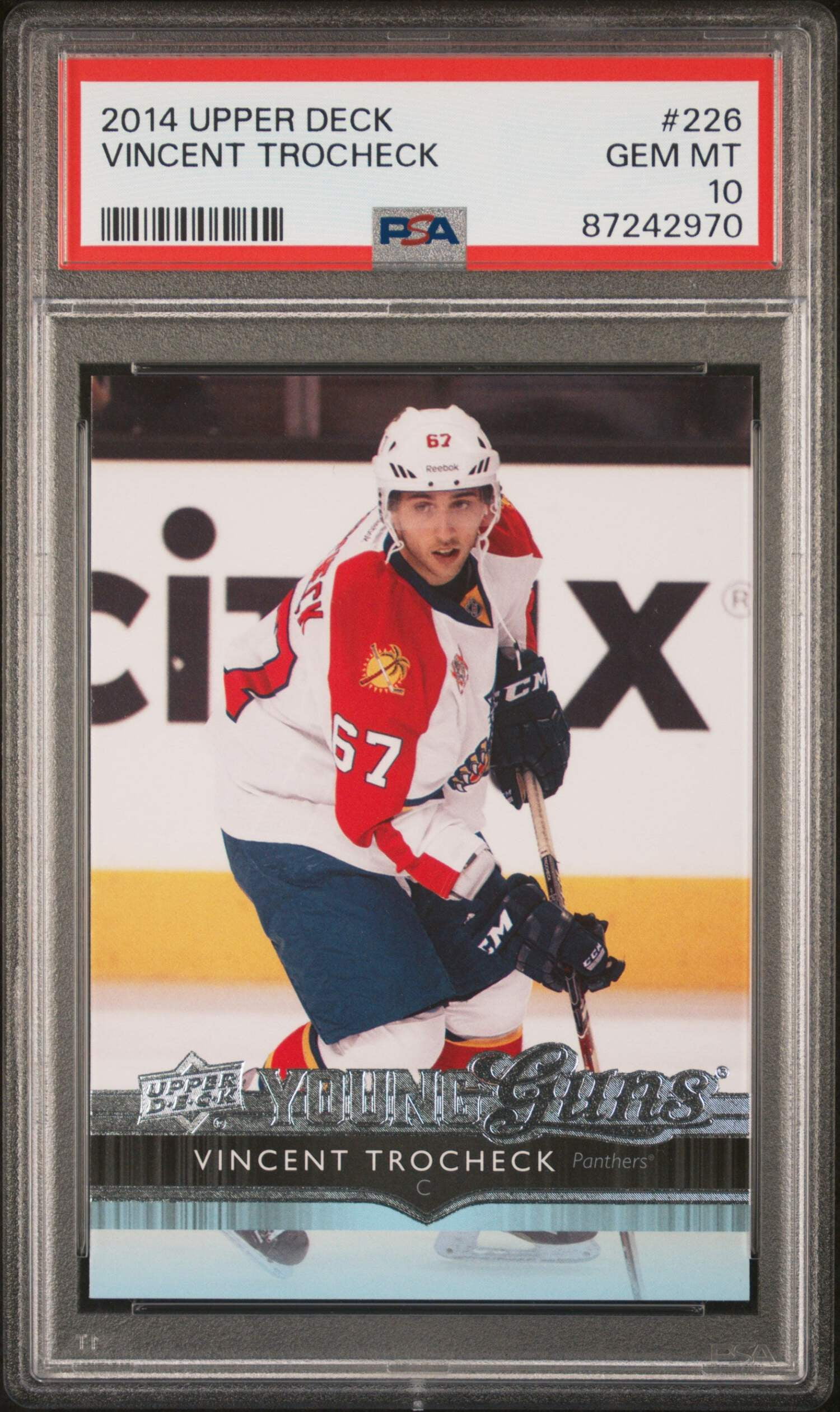 Graded 2014 Upper Deck Vincent Trocheck #226 Young Guns Hockey Card PSA ...