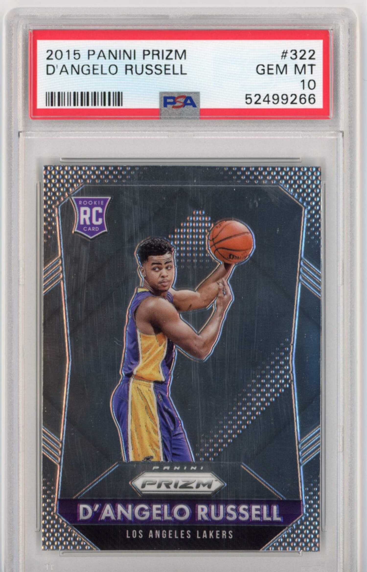 Graded 2015-16 Panini Prizm D'Angelo Russell #322 Rookie RC Basketball ...