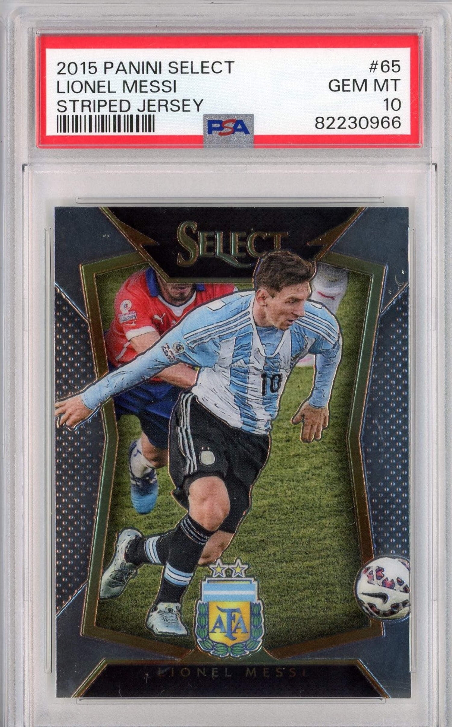 Graded 2015 Panini Select Lionel Messi #65 Striped Jersey Soccer Card ...