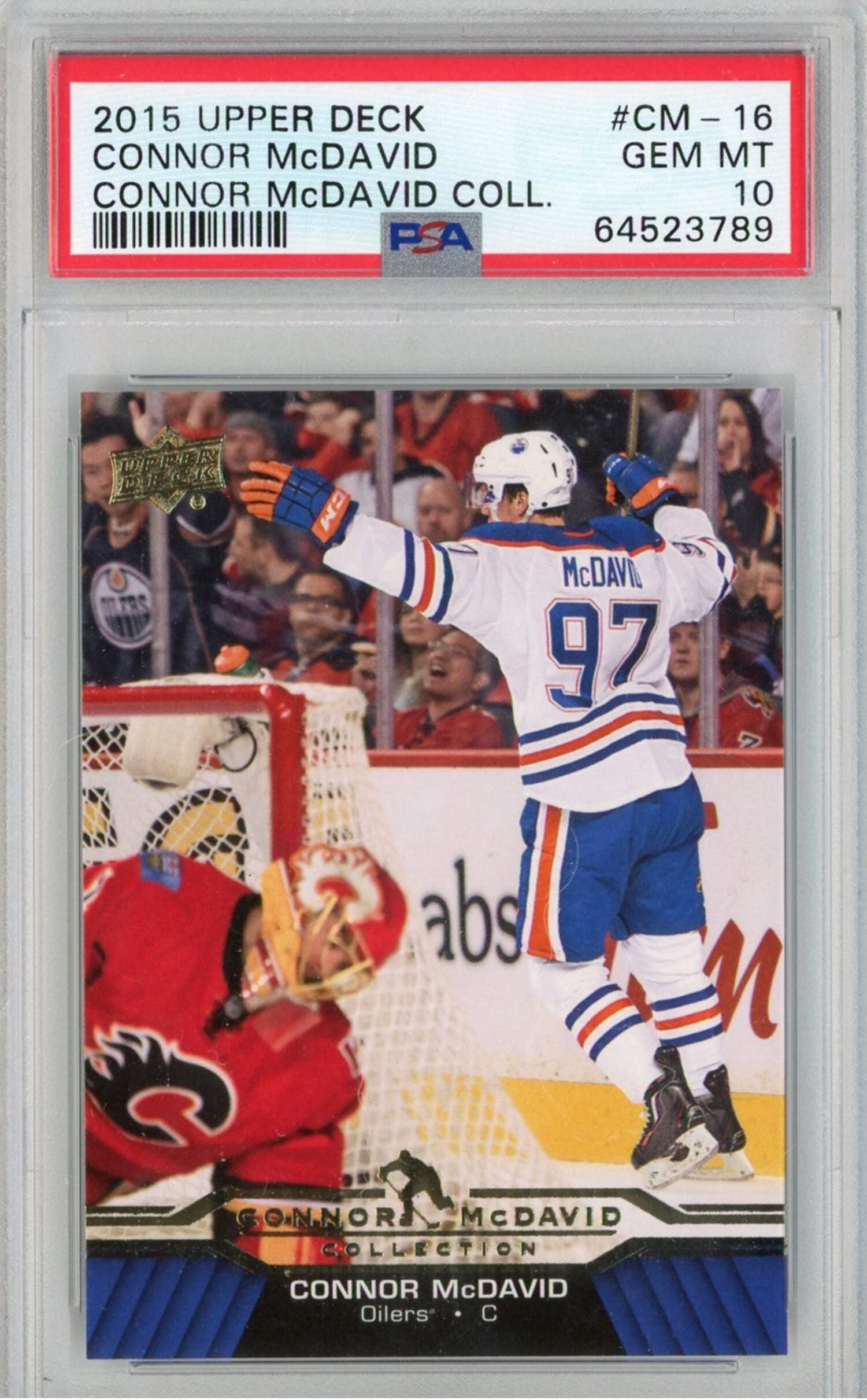 Graded 2015 Upper Deck Connor McDavid #CM-16 Connor McDavid Collection Rookie RC Hockey Card PSA ...