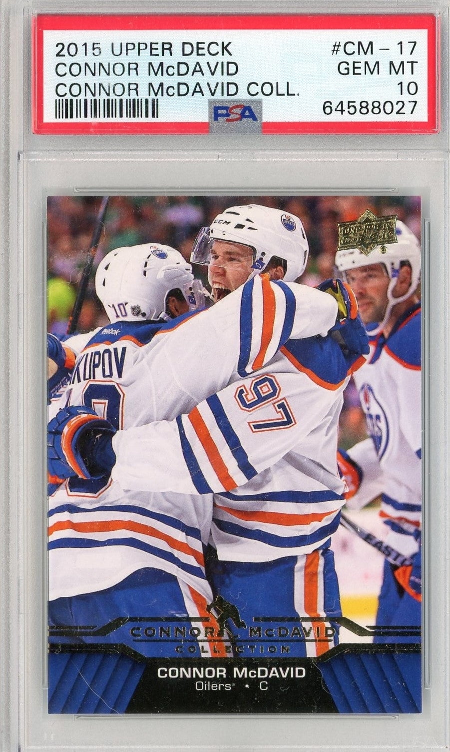 Graded 2015 Upper Deck Connor McDavid #CM-17 Connor McDavid Collection Rookie RC Hockey Card PSA ...