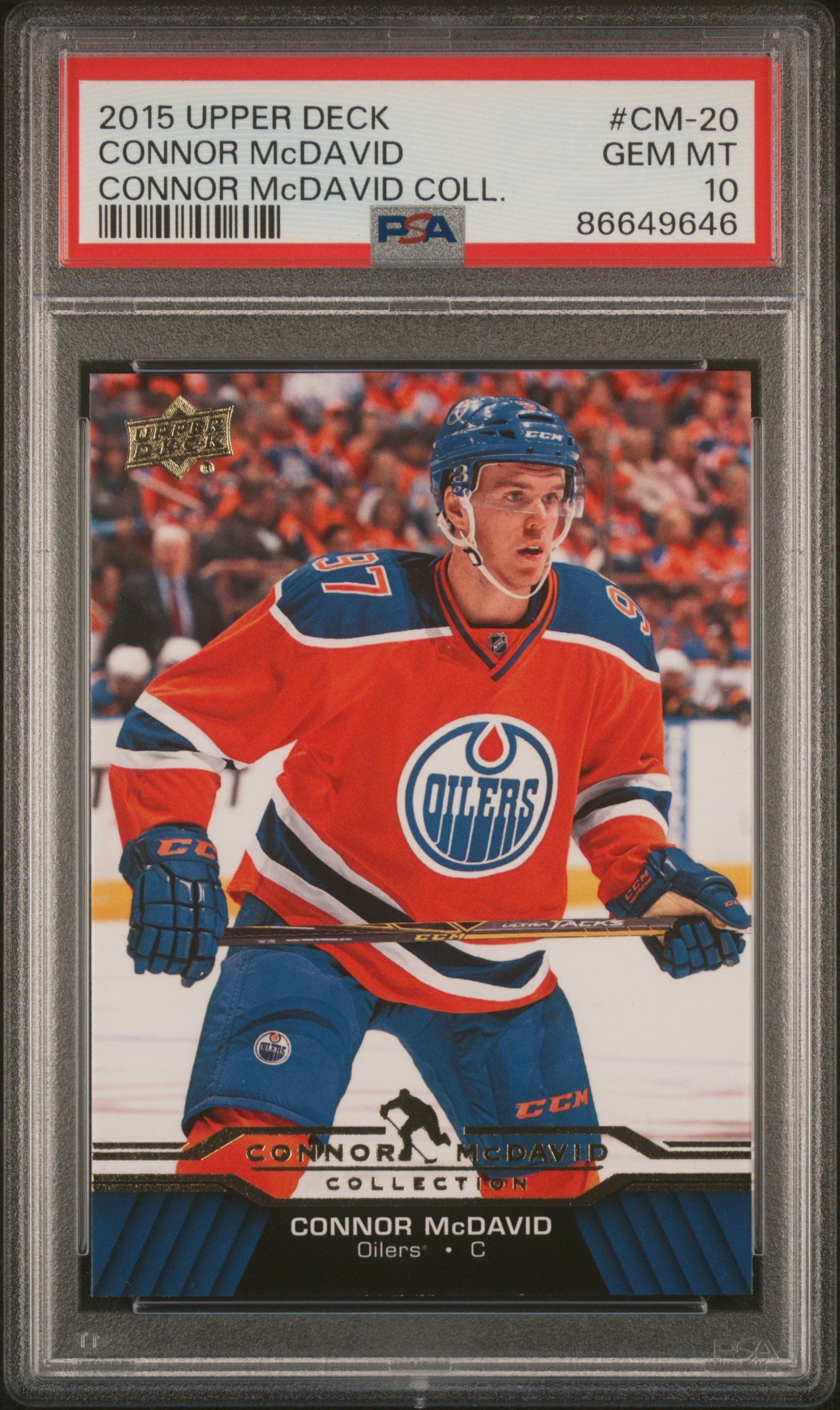 Graded 2015 Upper Deck Connor McDavid #CM-20 Connor McDavid Collection ...