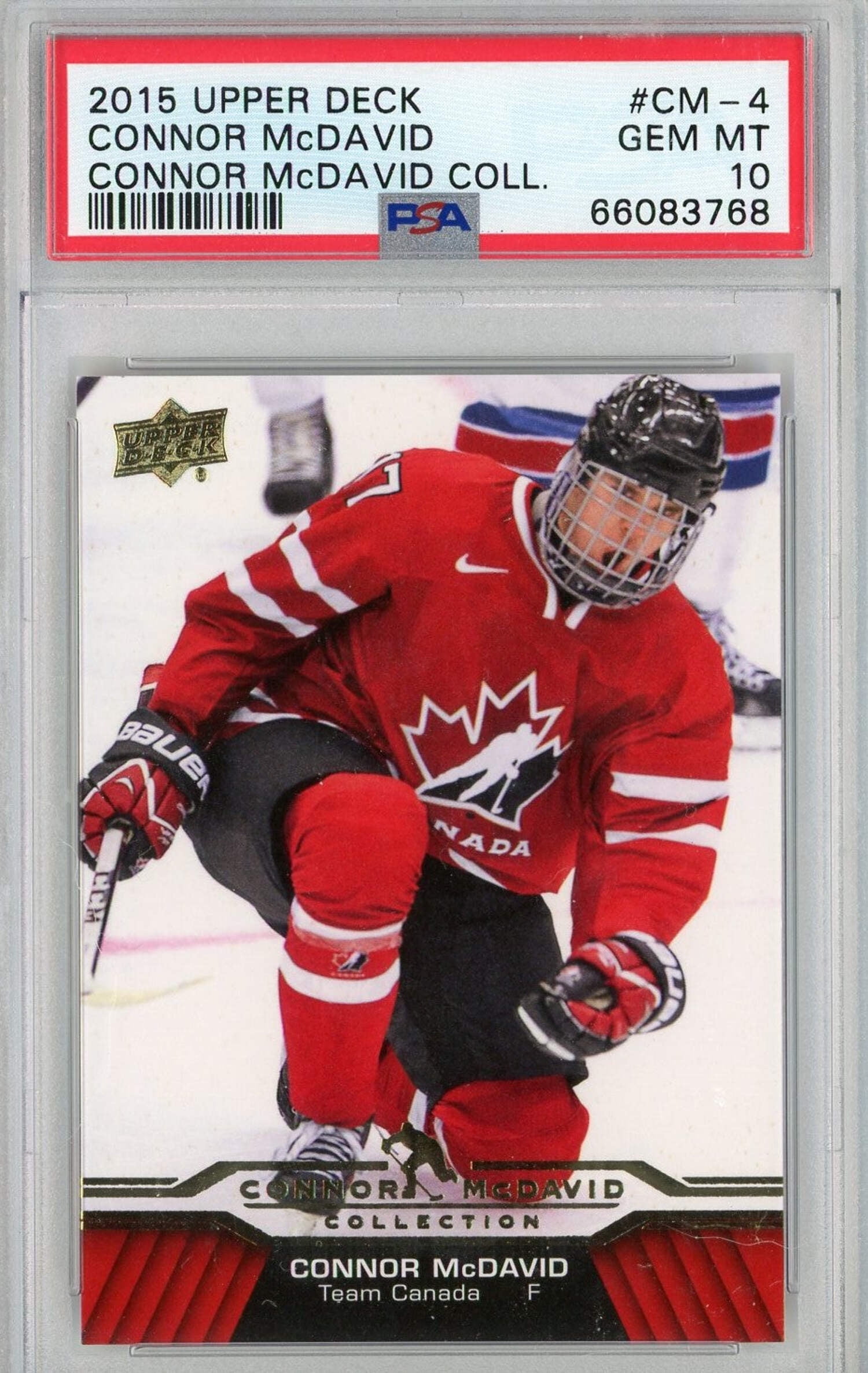 Graded 2015 Upper Deck Connor McDavid #CM-4 Connor McDavid Collection Rookie RC Hockey Card PSA ...