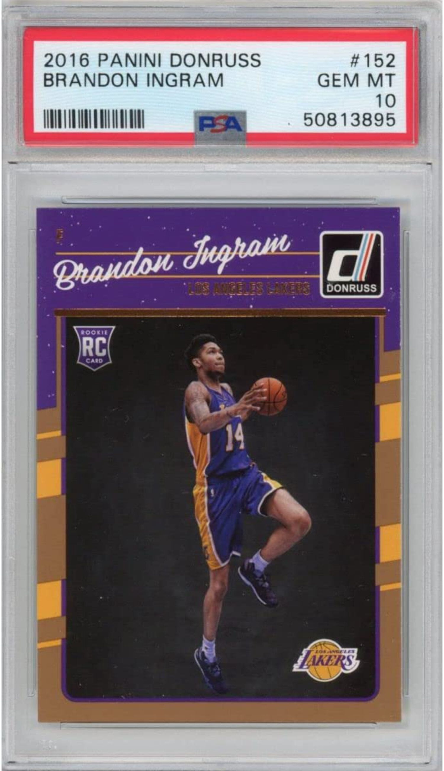 Graded 2016-17 Panini Donruss Brandon Ingram #152 Rookie RC Basketball ...