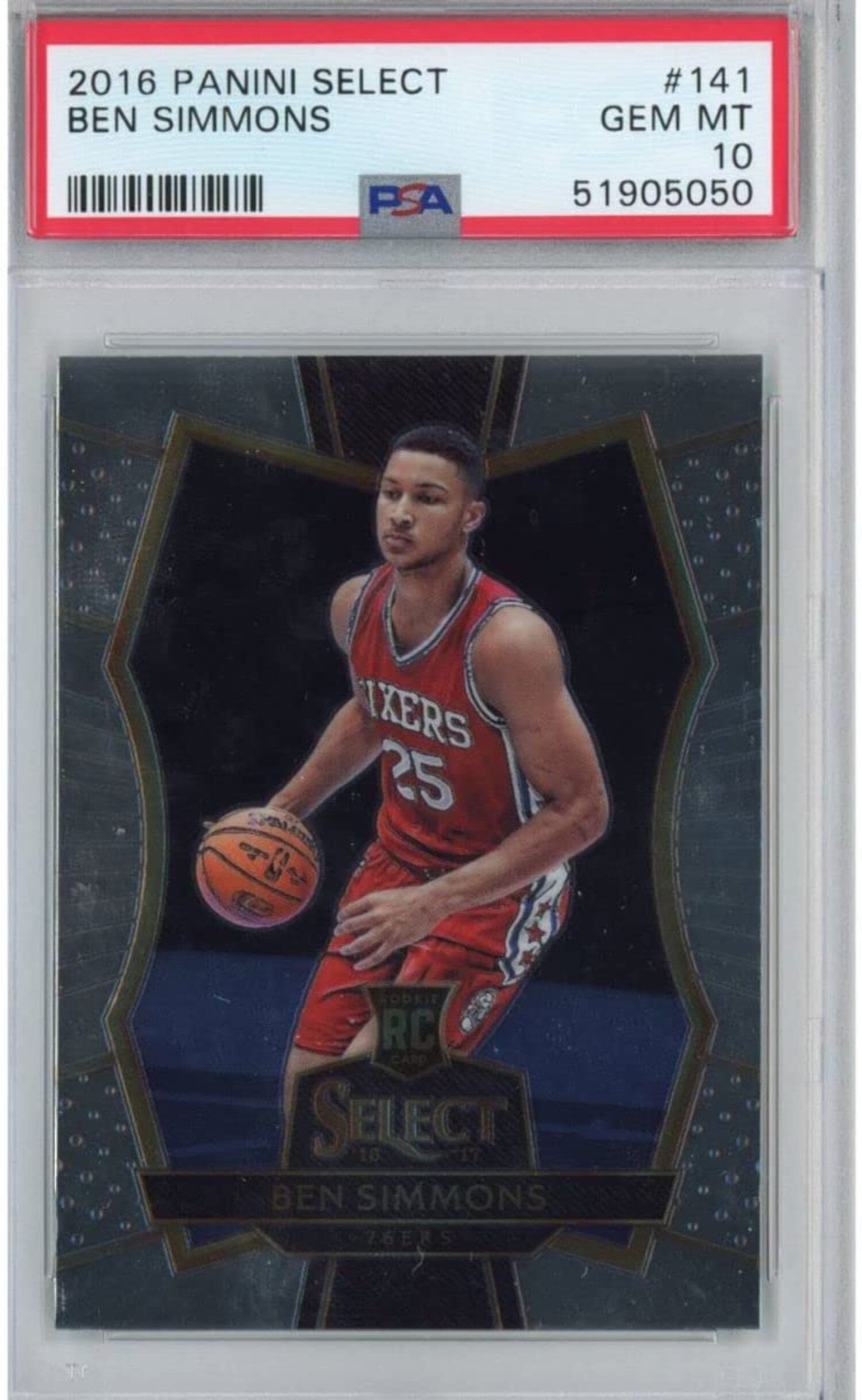 Graded 2016-17 Panini Select Ben Simmons #141 Rookie RC Basketball Card ...