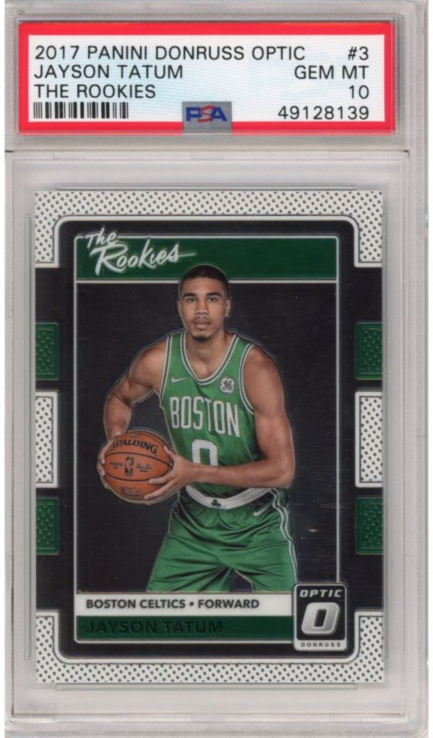 Graded 2017-18 Panini Donruss Optic Jayson Tatum #3 The Rookies RC ...