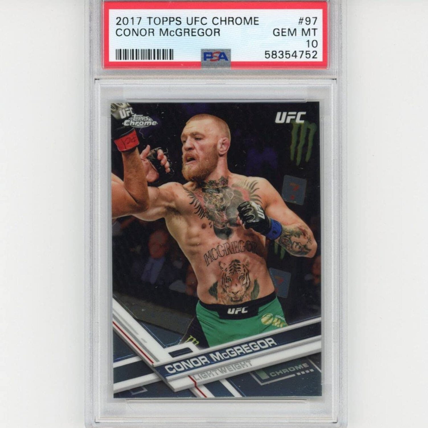 Graded 2017 Topps Chrome Conor McGregor #97 UFC MMA Card PSA 10 Gem ...