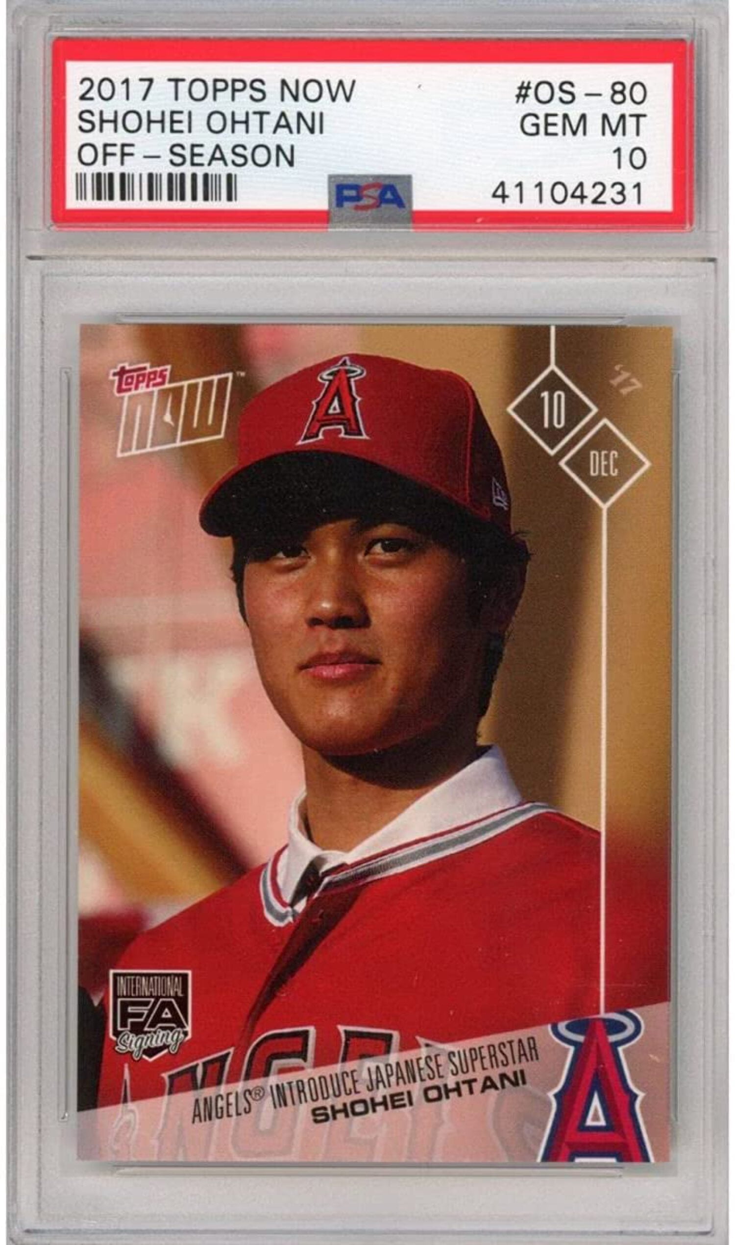 Graded 2017 Topps Now Shohei Ohtani #OS-80 Off-Season Rookie RC ...