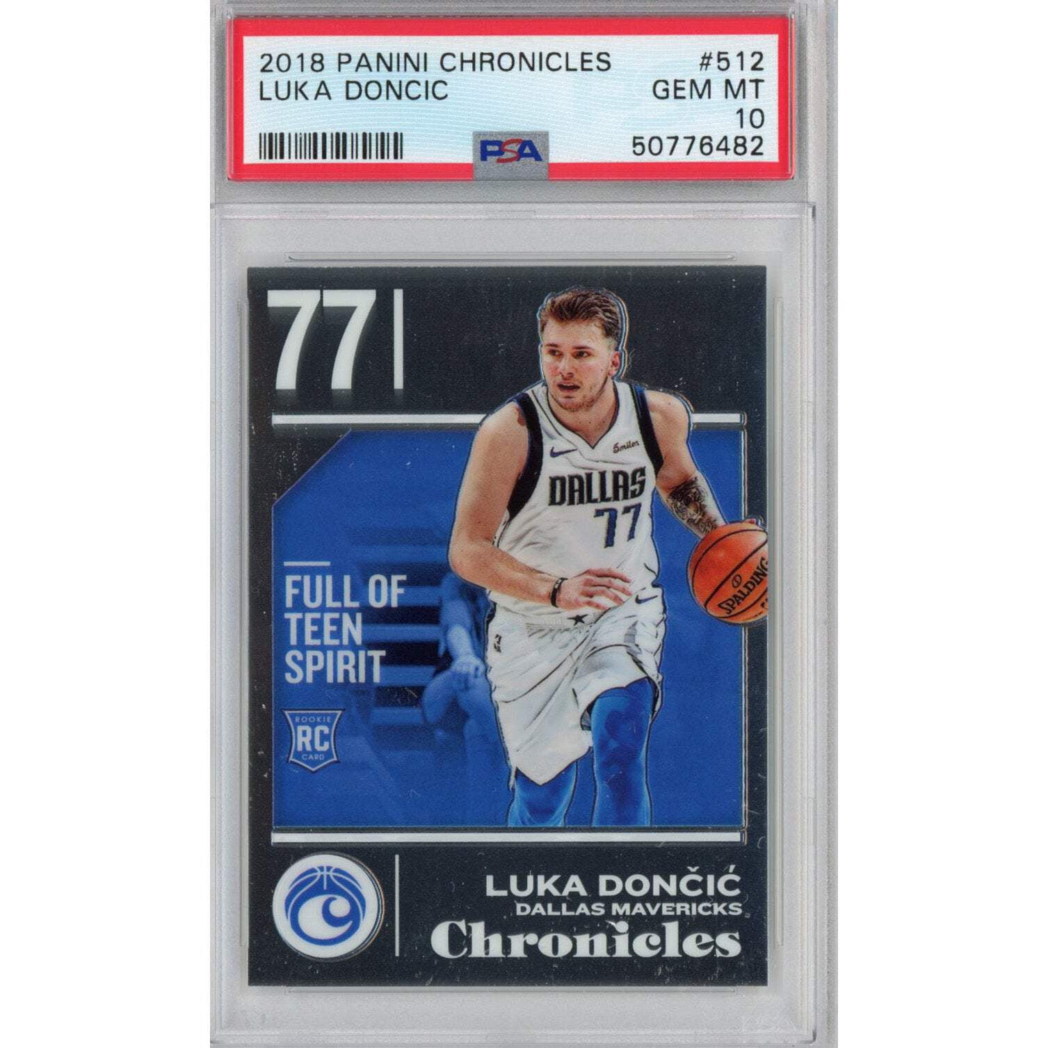 Graded 2018-19 Panini Chronicles Luka Doncic #512 Rookie RC Basketball ...