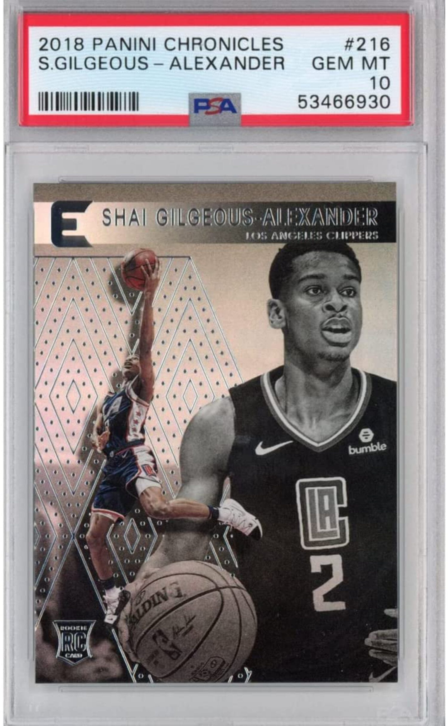 Graded 2018-19 Panini Chronicles Shai Gilgeous-Alexander #216 Rookie RC ...