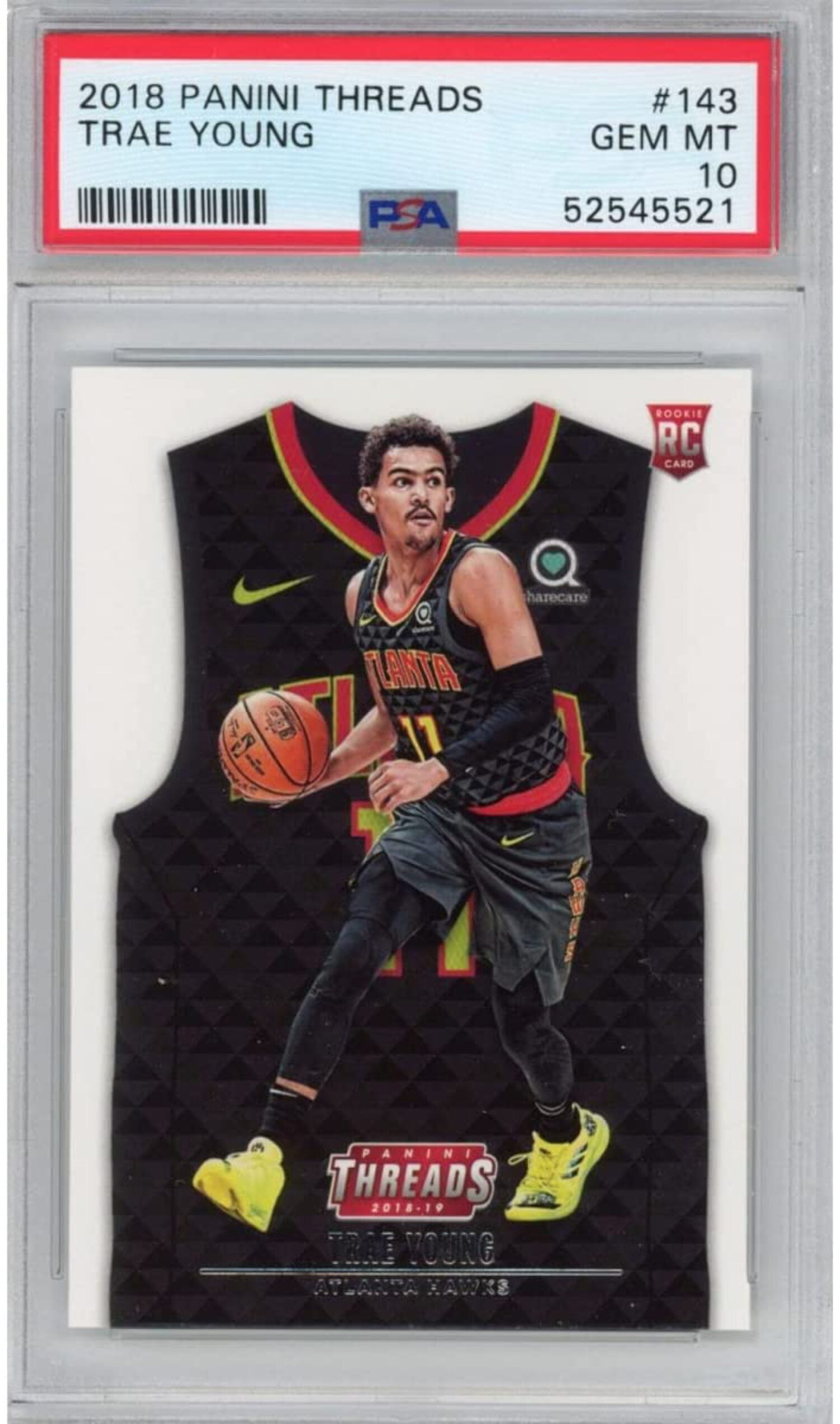 Graded 2018-19 Panini Threads Trae Young #143 Rookie RC Basketball Card PSA 10 Gem Mint ...
