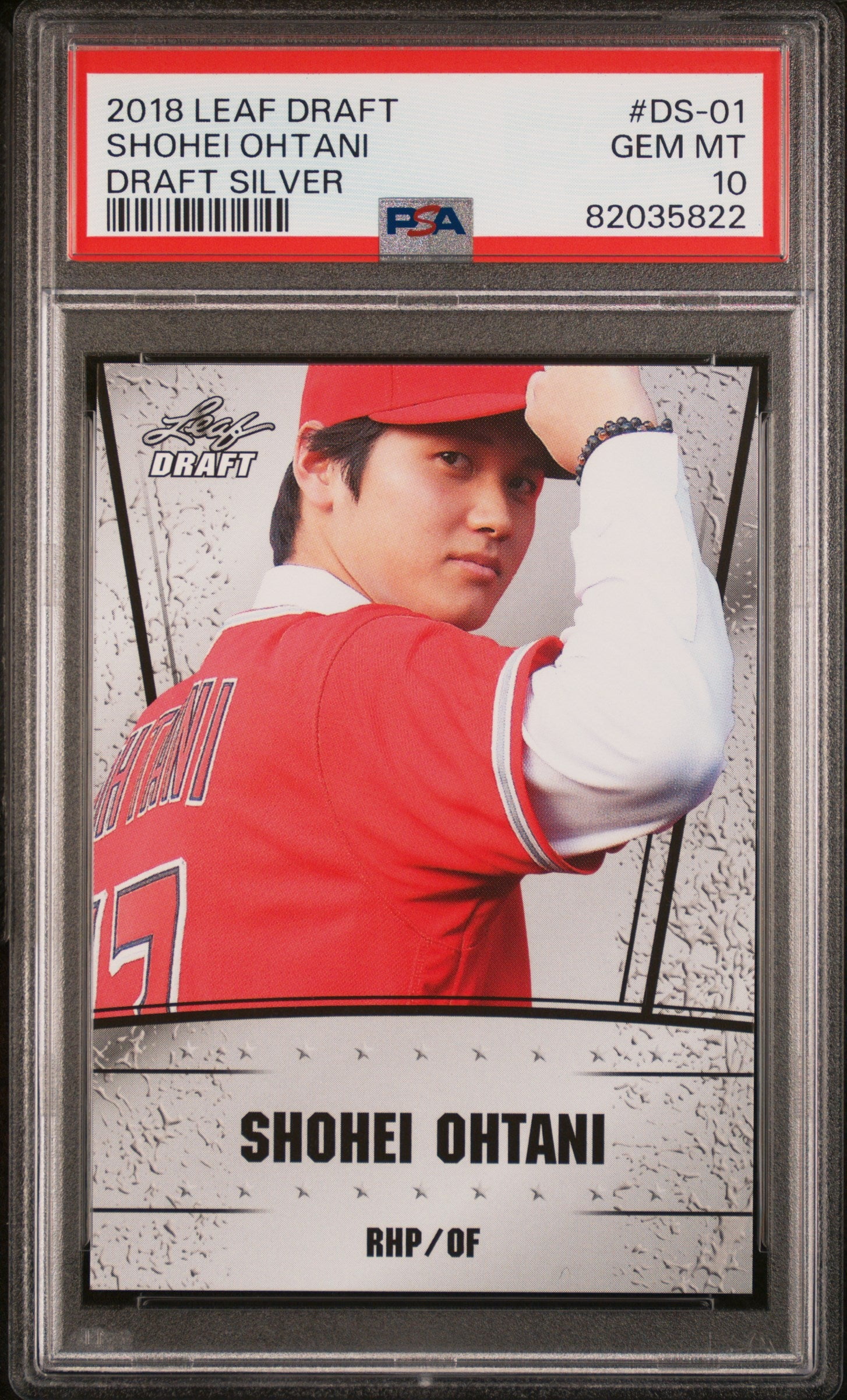Graded 2018 Leaf Draft Shohei Ohtani #DS-01 Draft Silver Rookie RC ...