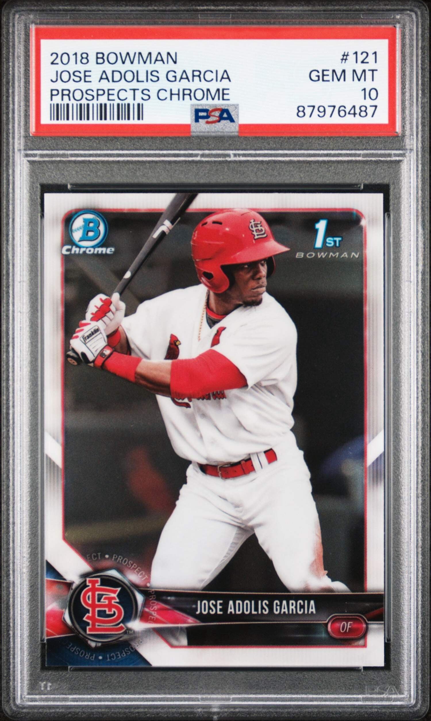 Graded 2018 Topps Bowman Adolis Garcia #121 Prospects Chrome Rookie RC ...