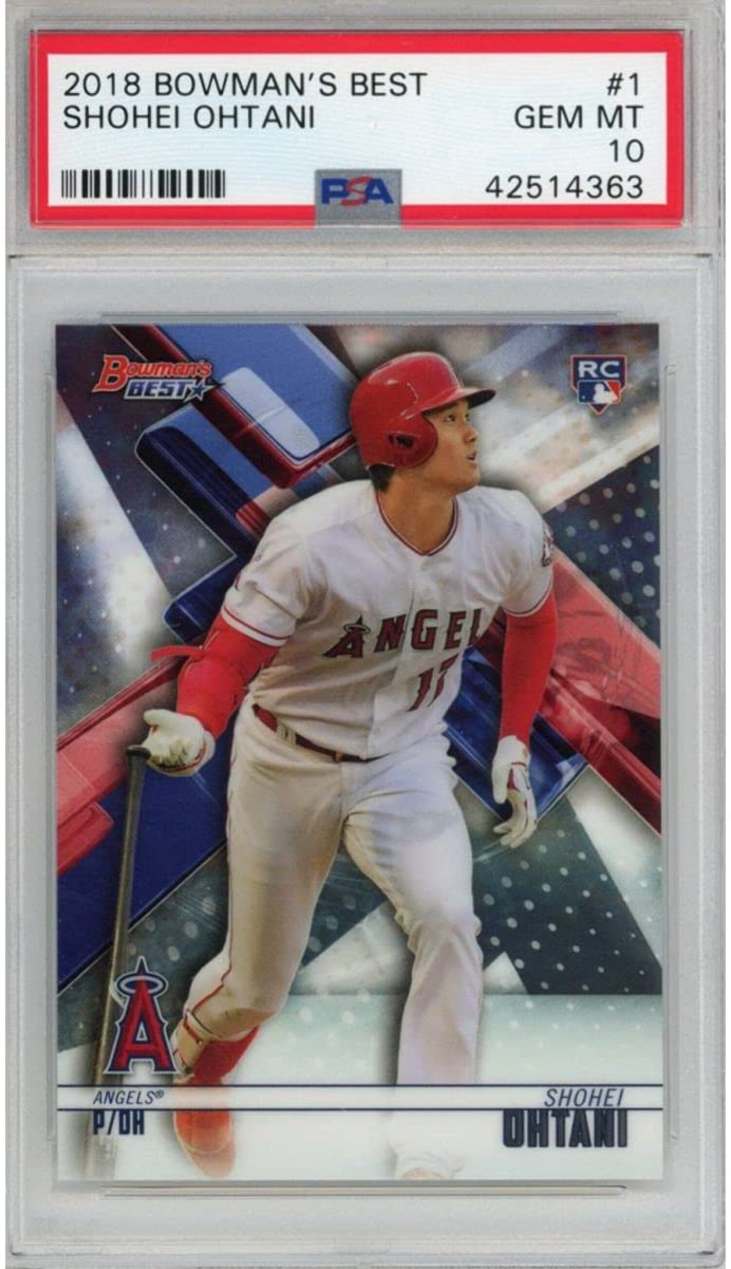 Graded 2018 Topps Bowmans Best Shohei Ohtani #1 Rookie RC Baseball Card ...
