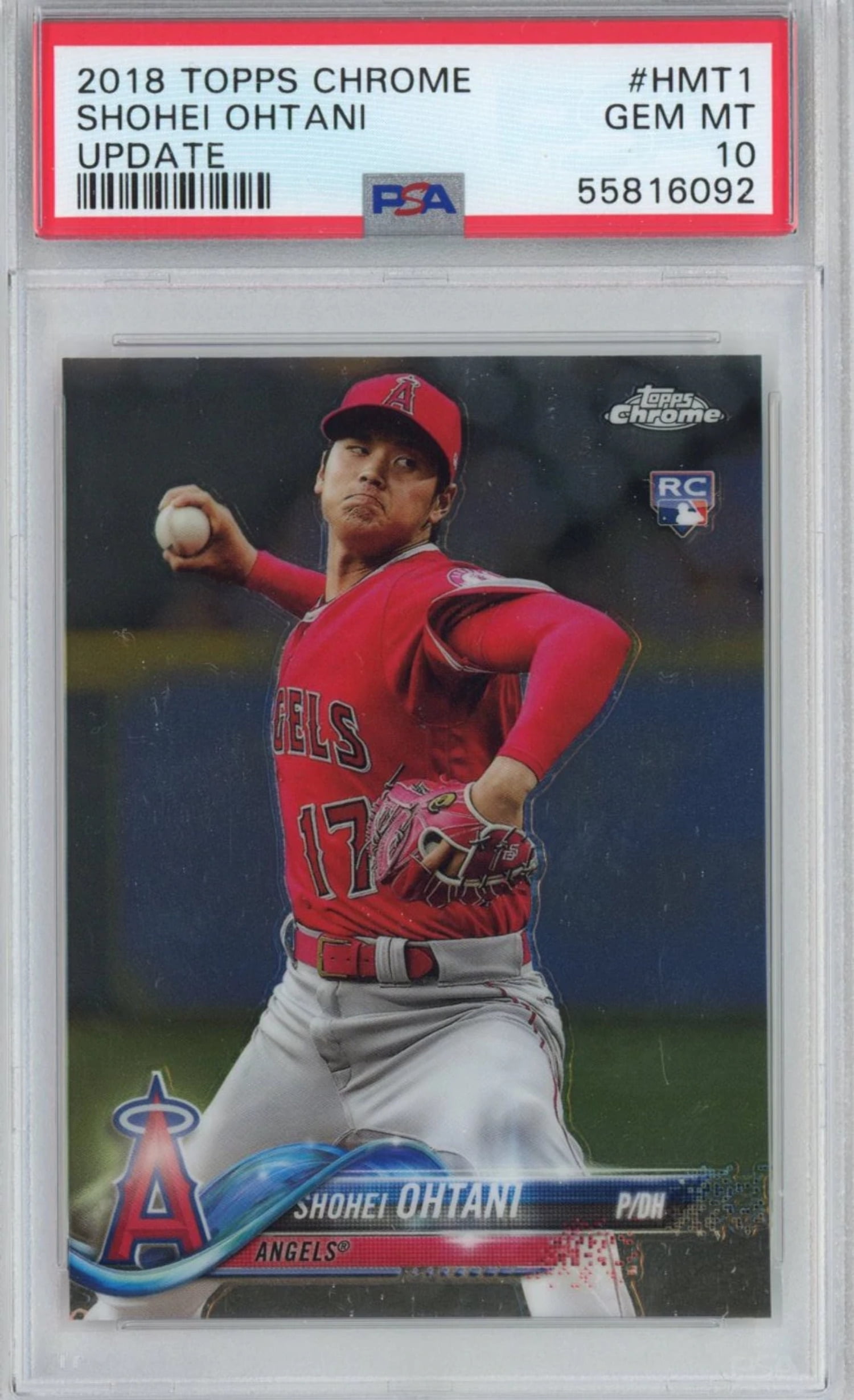 Graded 2018 Topps Chrome Update Shohei Ohtani #HMT1 Rookie RC Baseball Card PSA 10 Gem Mint ...