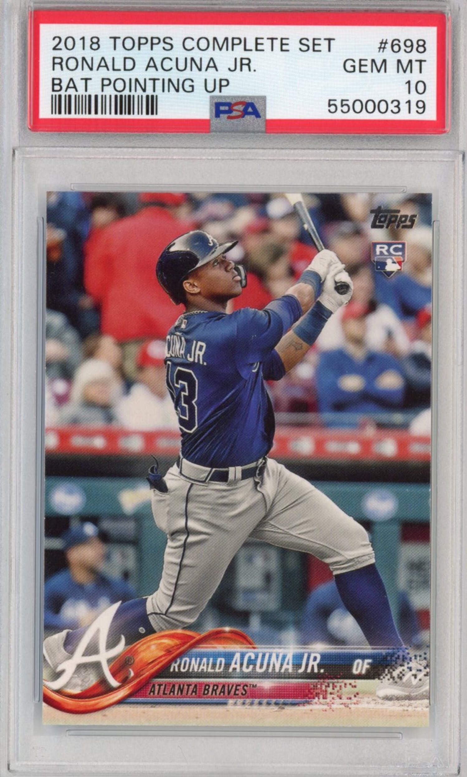 Graded 2018 Topps Complete Set Ronald Acuna Jr. #698 Bat Pointing Up ...