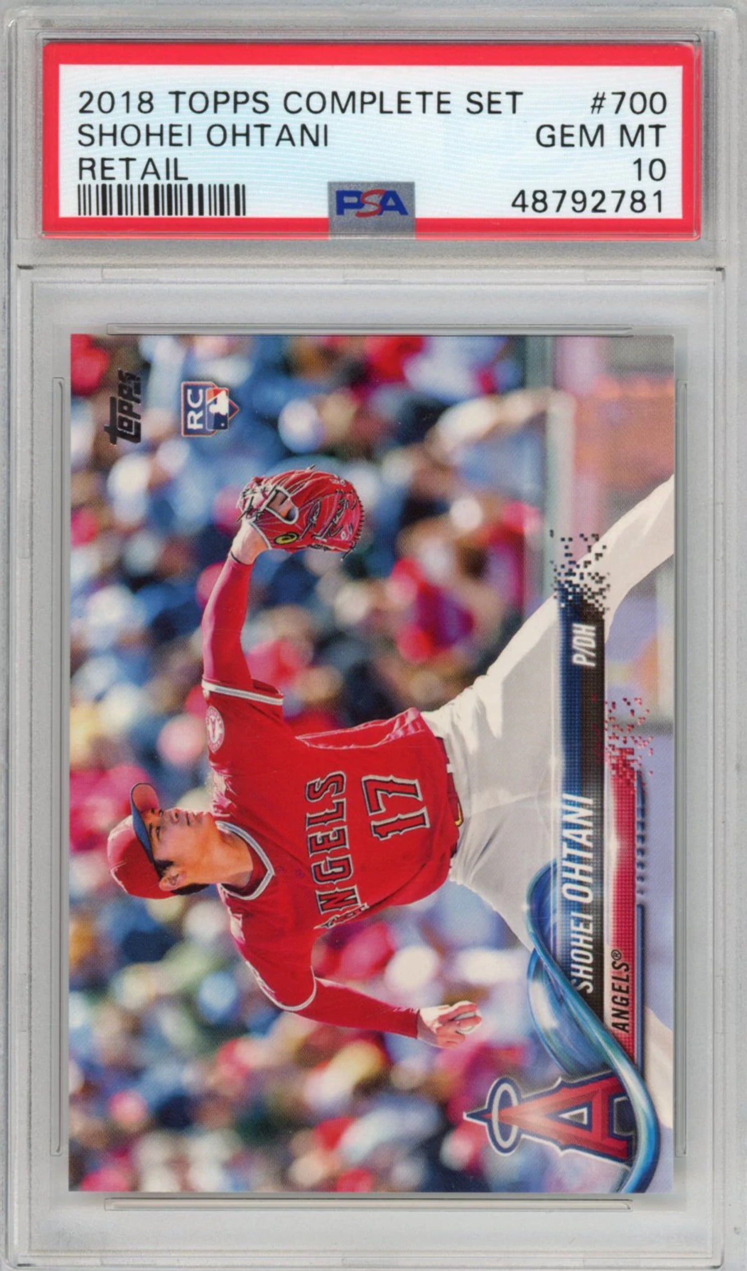 Graded 2018 Topps Complete Set Shohei Ohtani #700 Retail Rookie RC ...