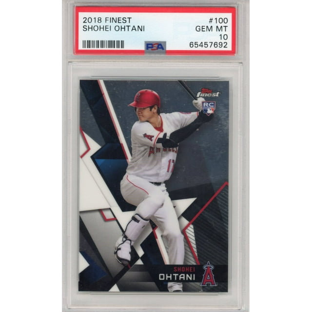 Graded 2018 Topps Finest Shohei Ohtani #100 Rookie RC Baseball Card PSA ...