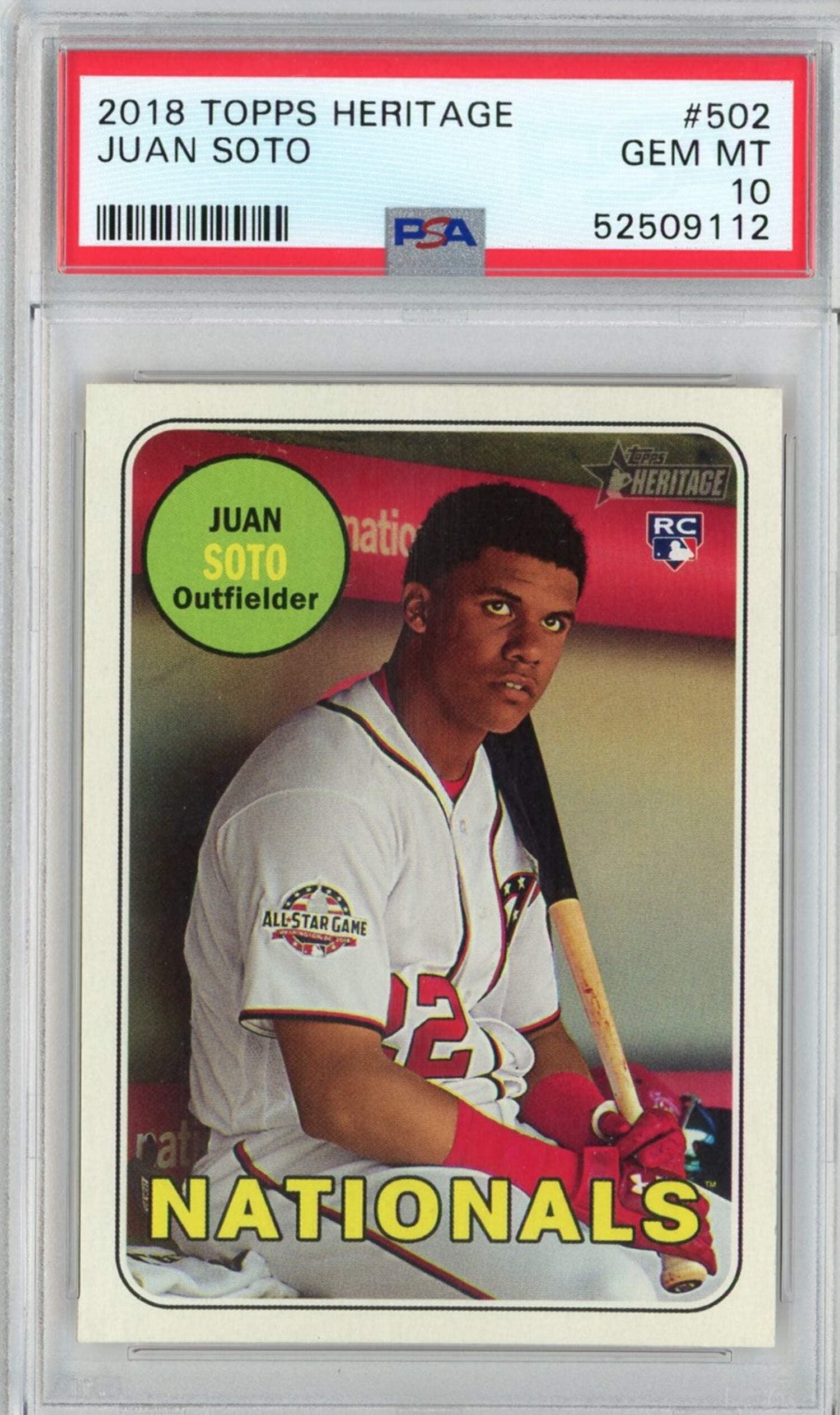Graded 2018 Topps Heritage Juan Soto #502 Rookie RC Baseball Card PSA ...