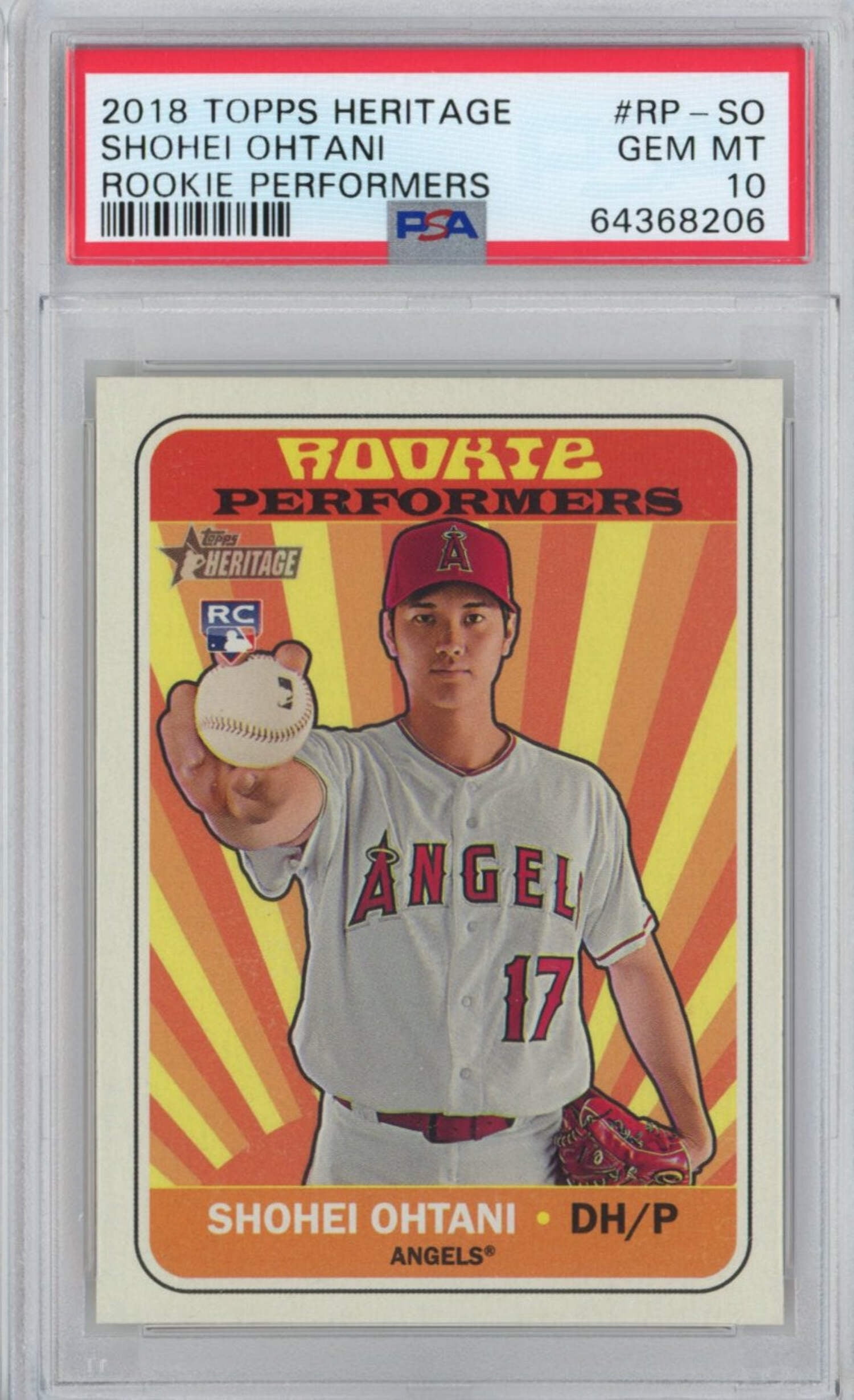 Graded 2018 Topps Heritage Shohei Ohtani #RP-SO Rookie Performers RC Baseball Card PSA 10 Gem ...