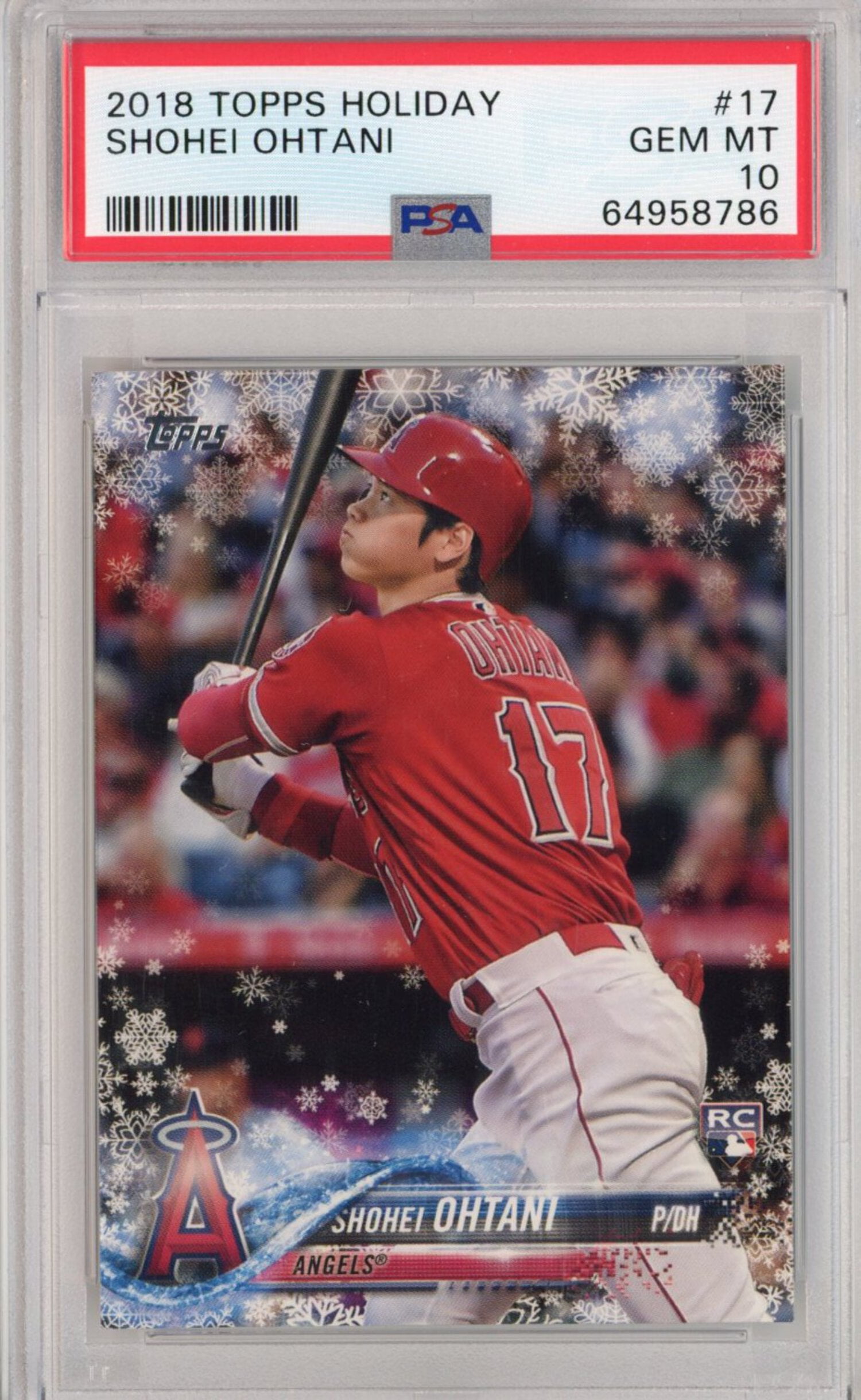 Graded 2018 Topps Holiday Shohei Ohtani #17 Rookie RC Baseball Card PSA ...