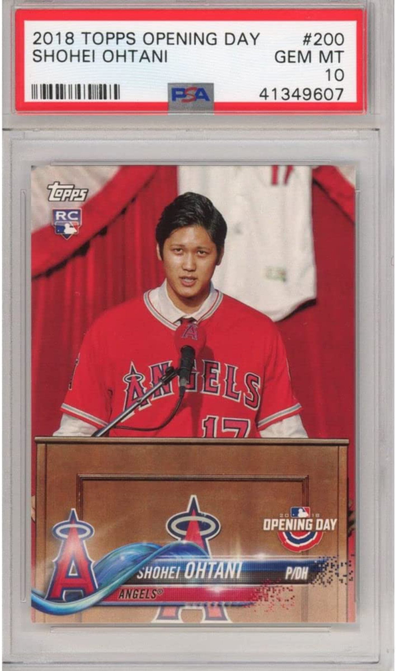 Graded 2018 Topps Opening Day Shohei Ohtani #200 Rookie RC Baseball ...